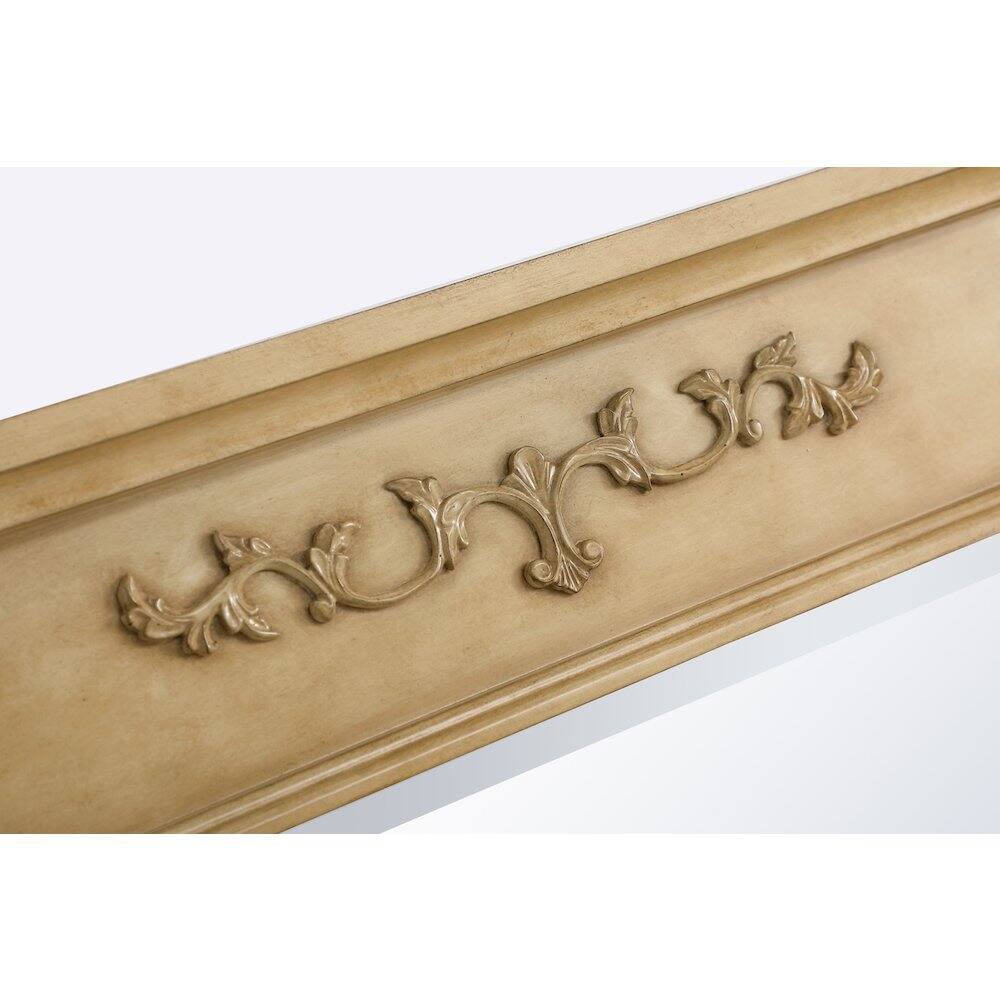 Elegant Decor Wood Frame Mirror 28 Inch X 36 Inch In Antique Beige ...