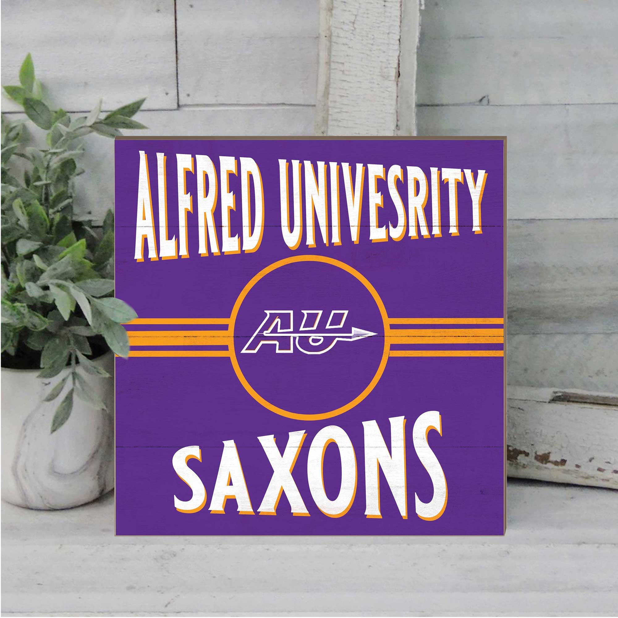 Jardine Alfred University Saxons 10'' x 10'' Retro Team Sign Purple ...