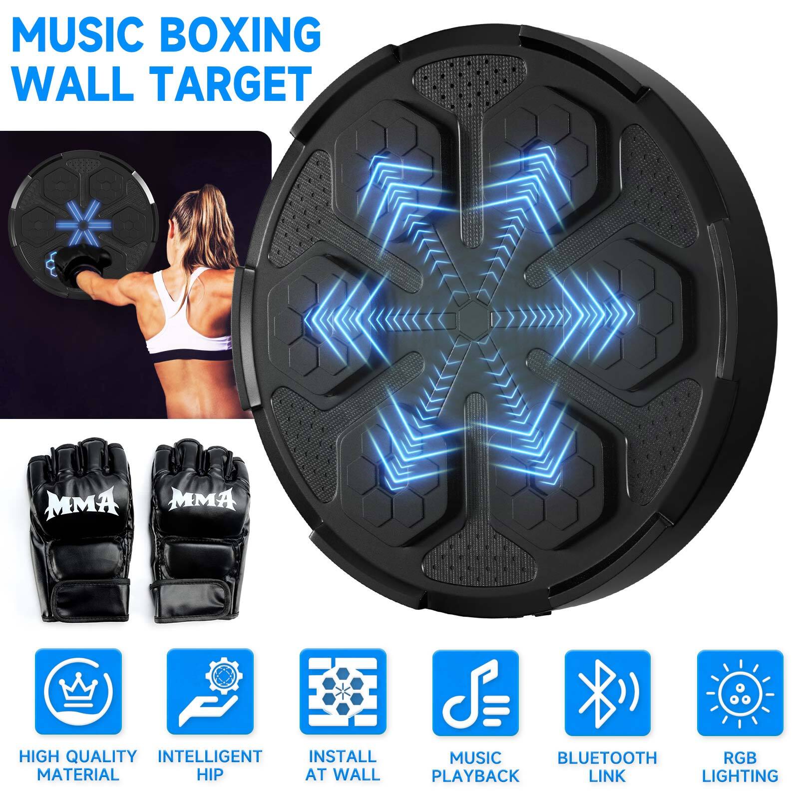 Topteng Smart Bluetooth Music Boxing Machine, Wall Mounted Target with ...