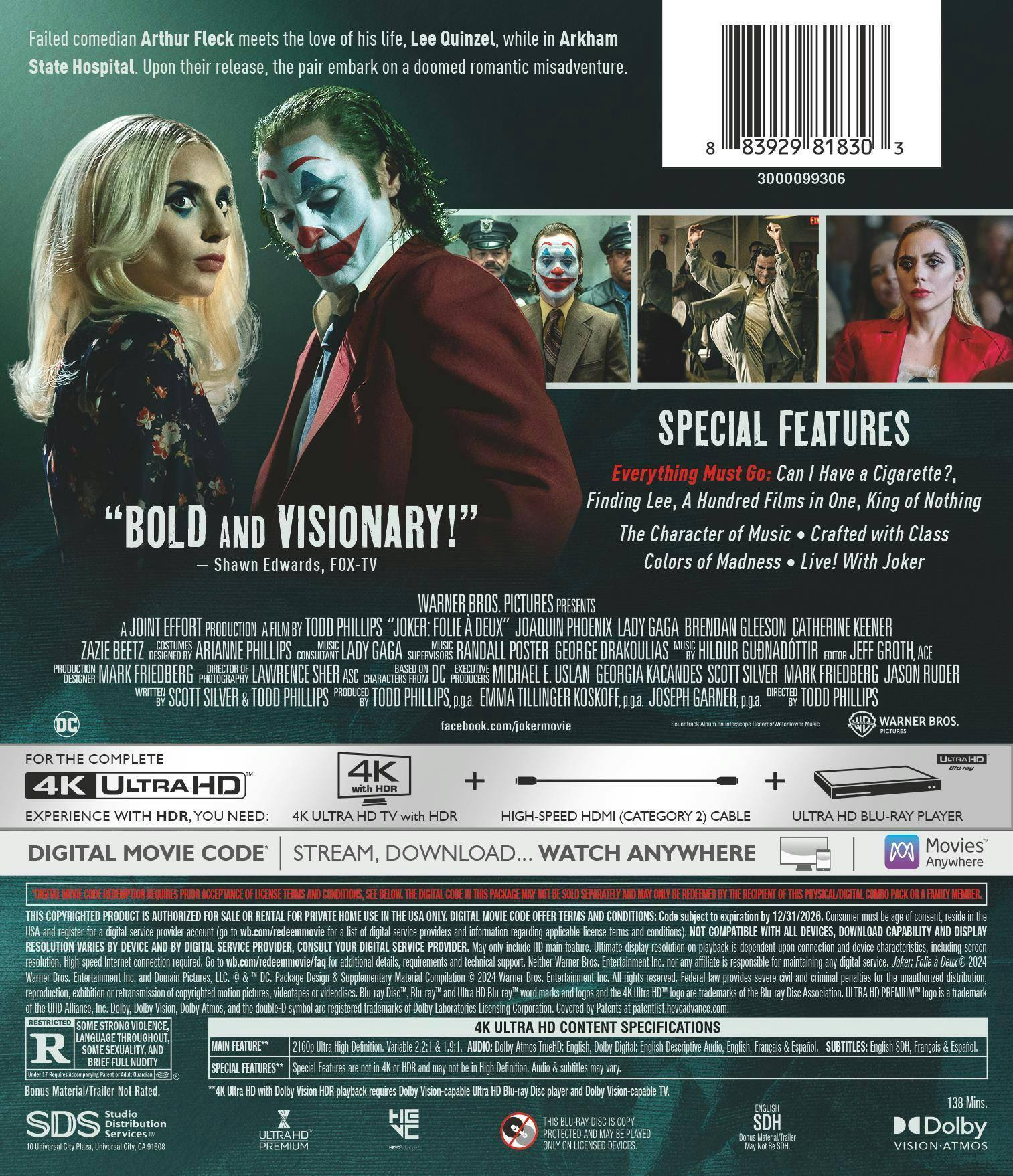 Joker: Folie À Deux (4K 4K Blu Ray + Digital) 4K Blu Ray - Best Buy