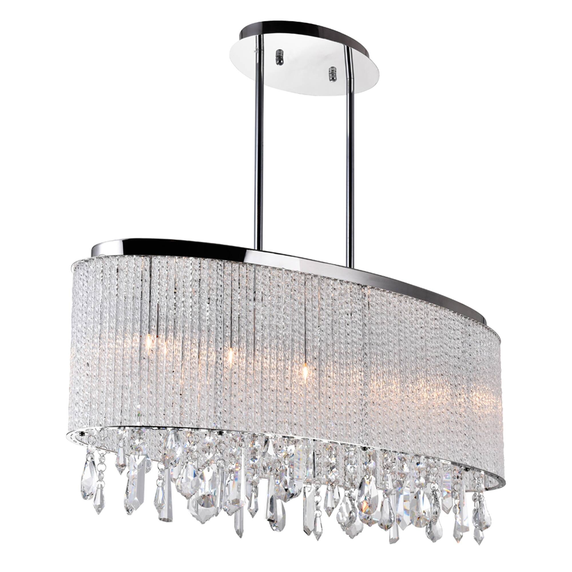 CWI Lighting Benson 5 Light Drum Shade Chandelier With Finish Chrome ...