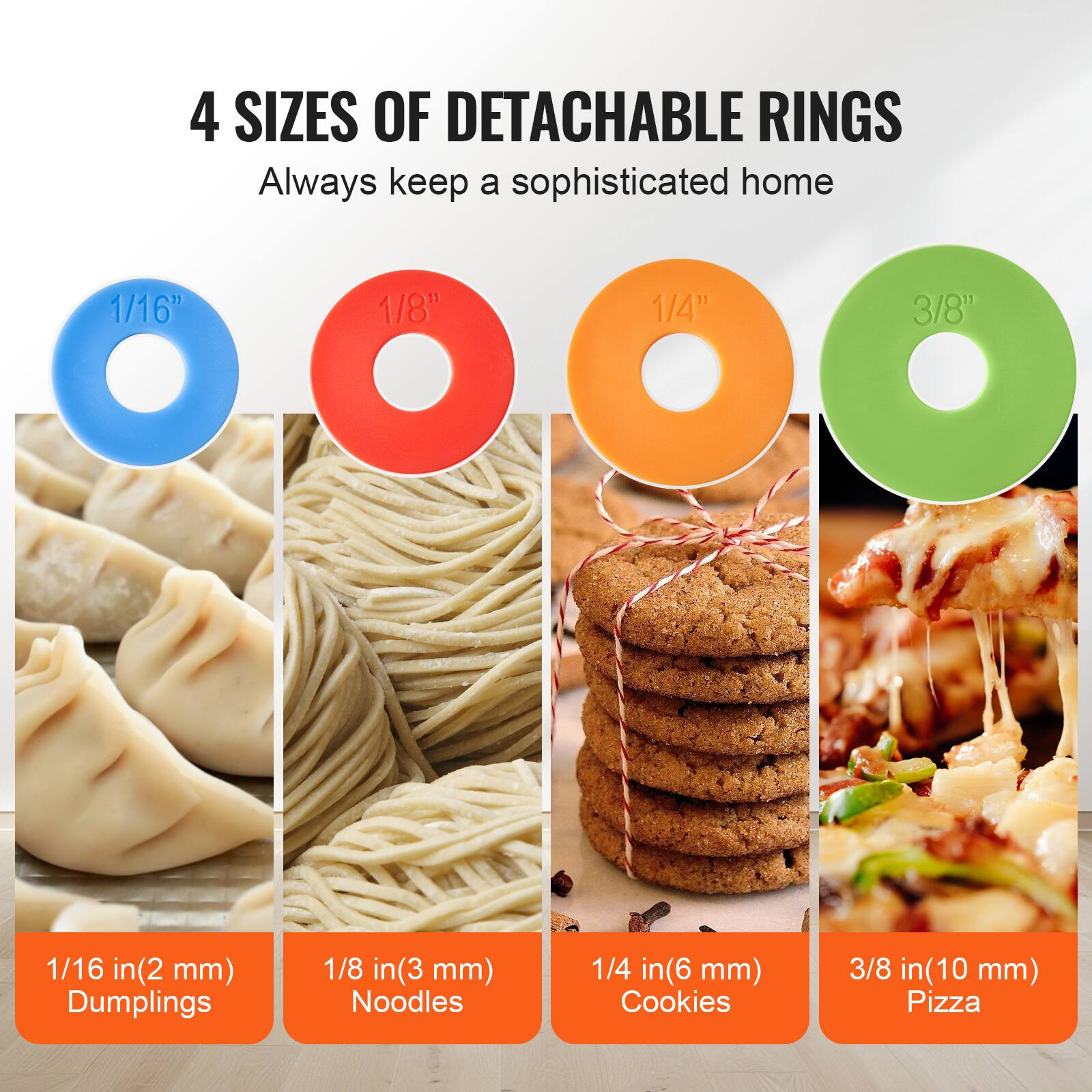 VEVOR Adjustable Rolling Pin, Stainless Steel Dough Roller Designs, Rolling Pin with Thickness ...