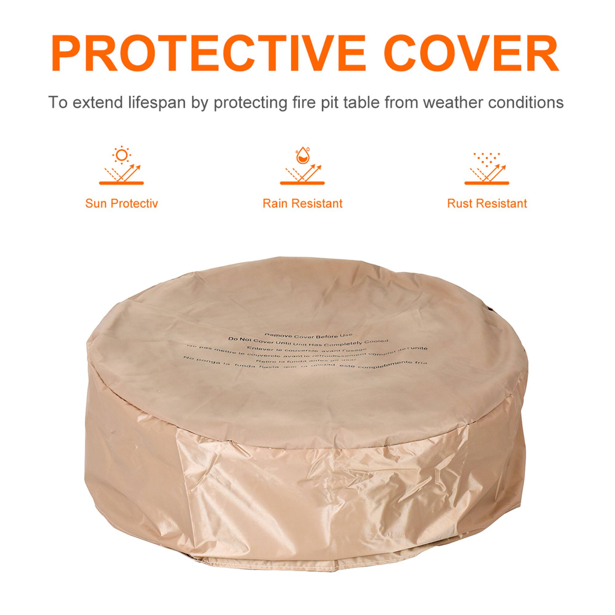 Gymax 28 inch Stone Gas Fire Pit 40,000 BTU Propane Patio Yard w/ Lava ...