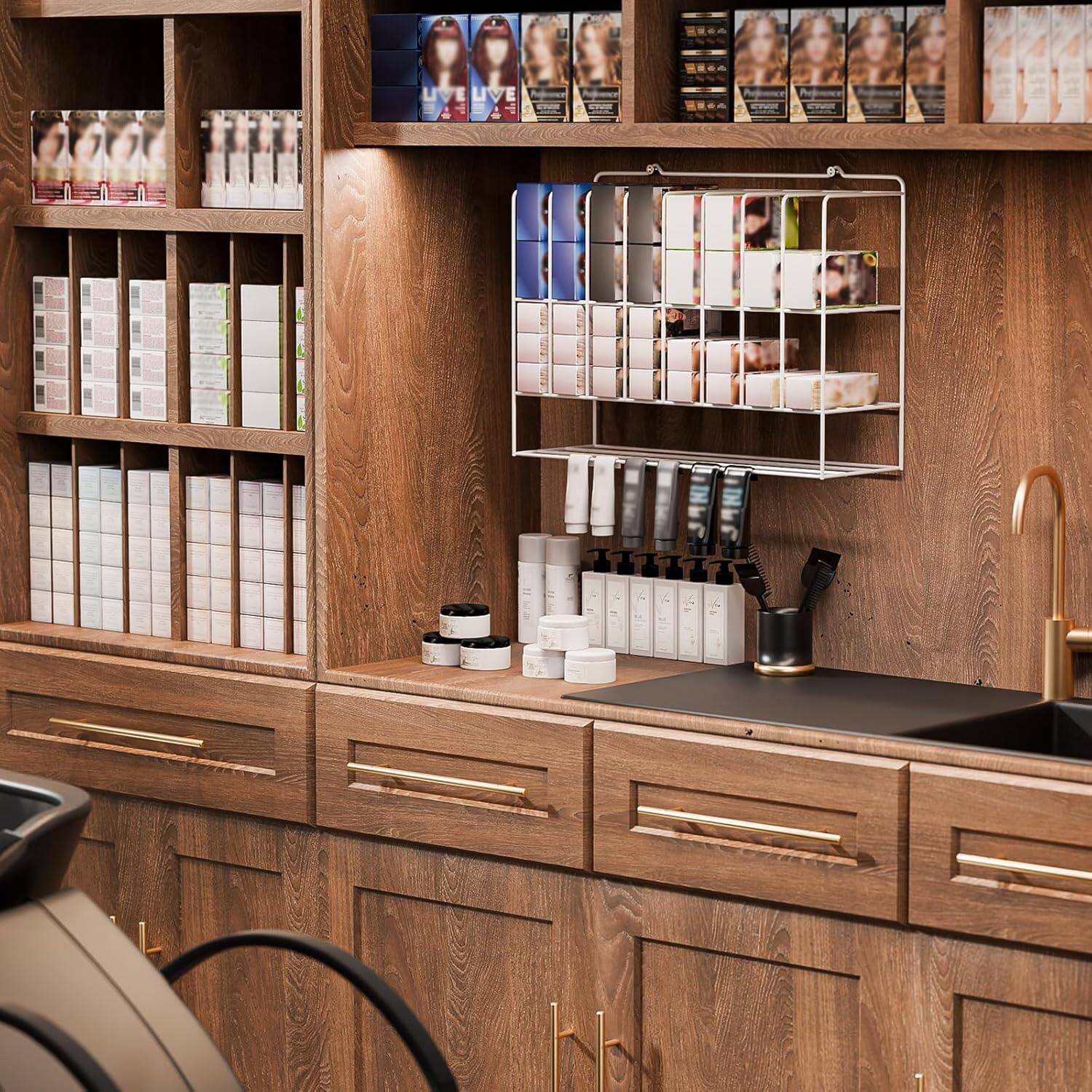 Winado Hair Color Organizer Rack, 2 Tiers Hair Color Display Rack ...