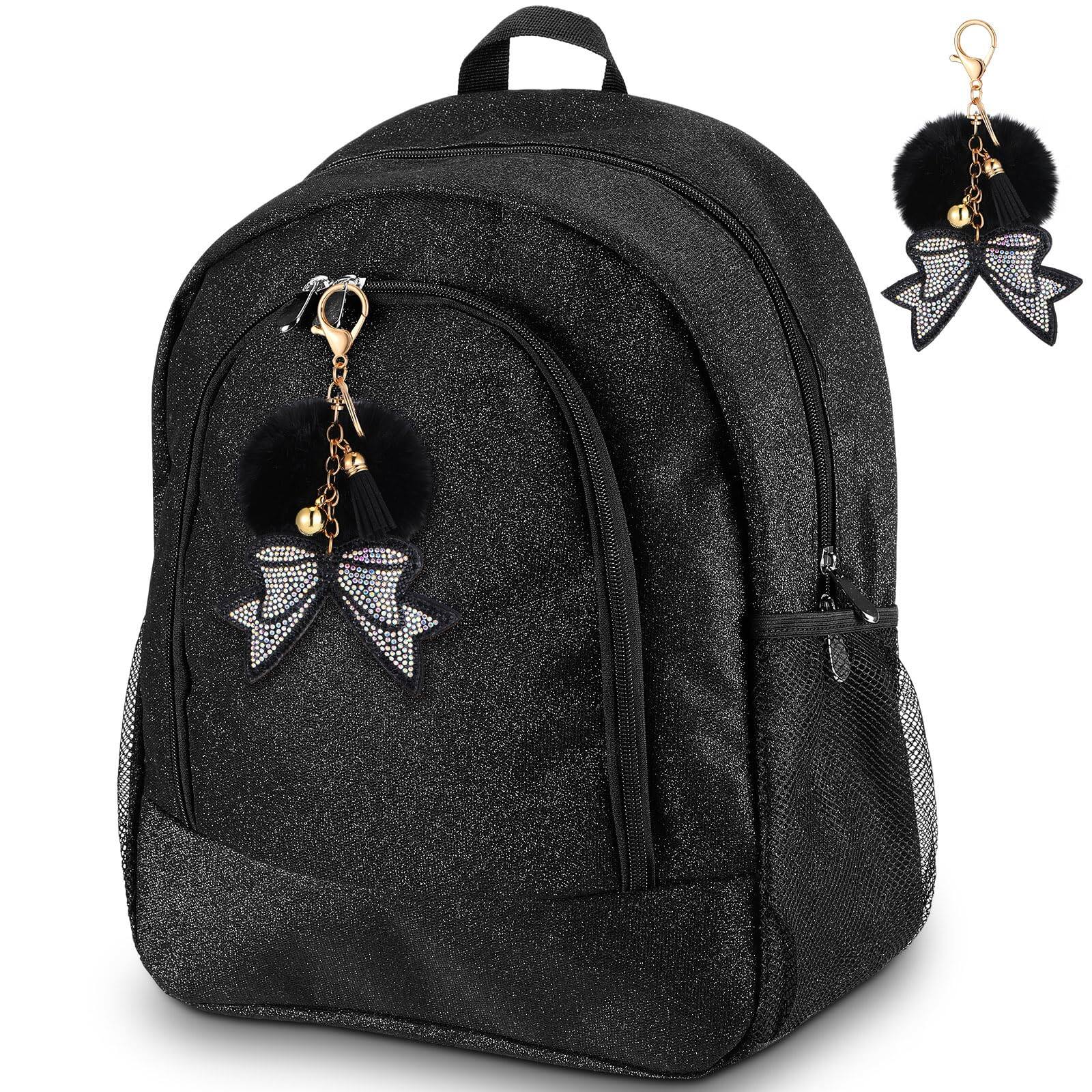 Cozy Serene Cheer Backpack With Bow Keychain Cheerleading Glitter ...