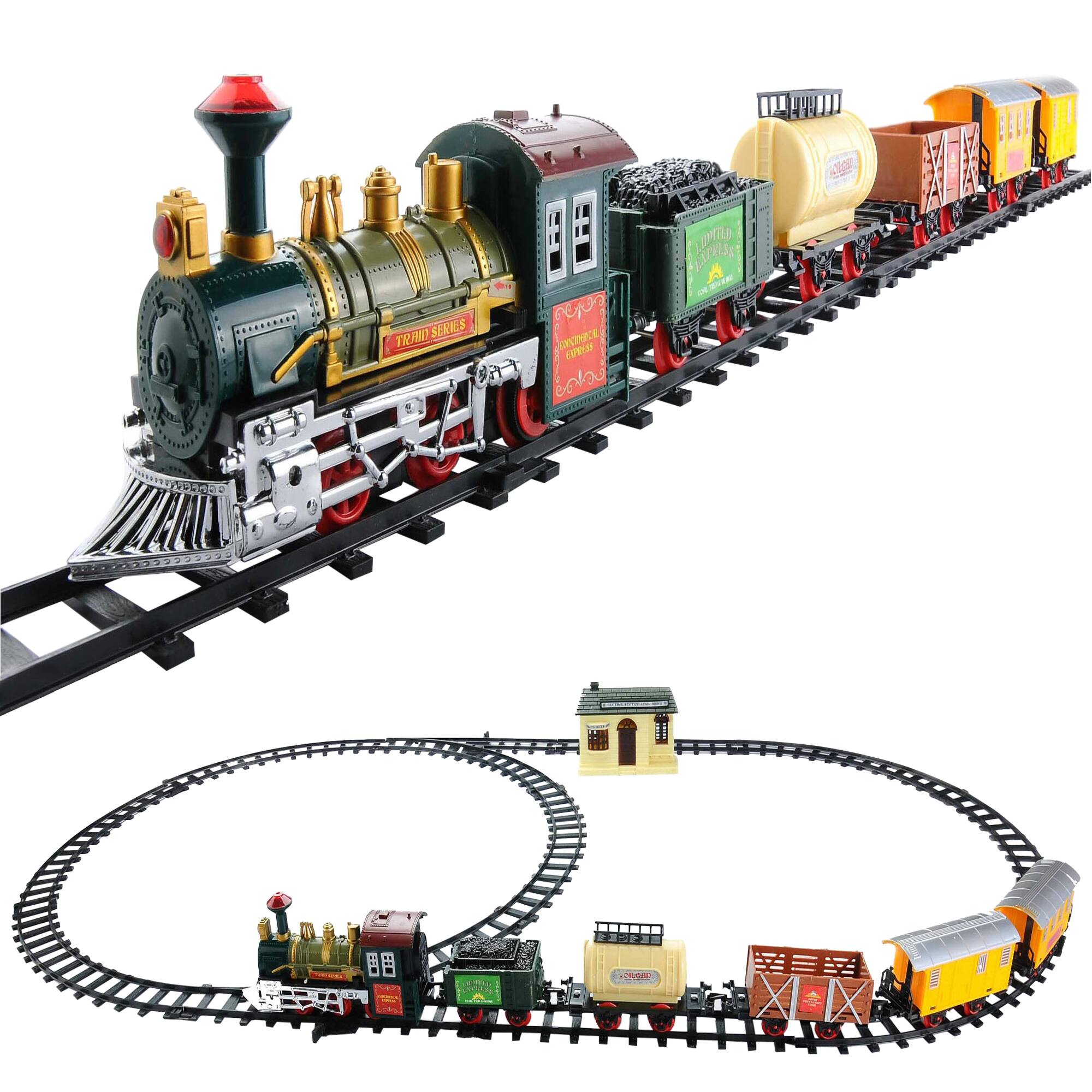 Northlight 18 Piece Lighted and Animated Continental Express Train Set ...