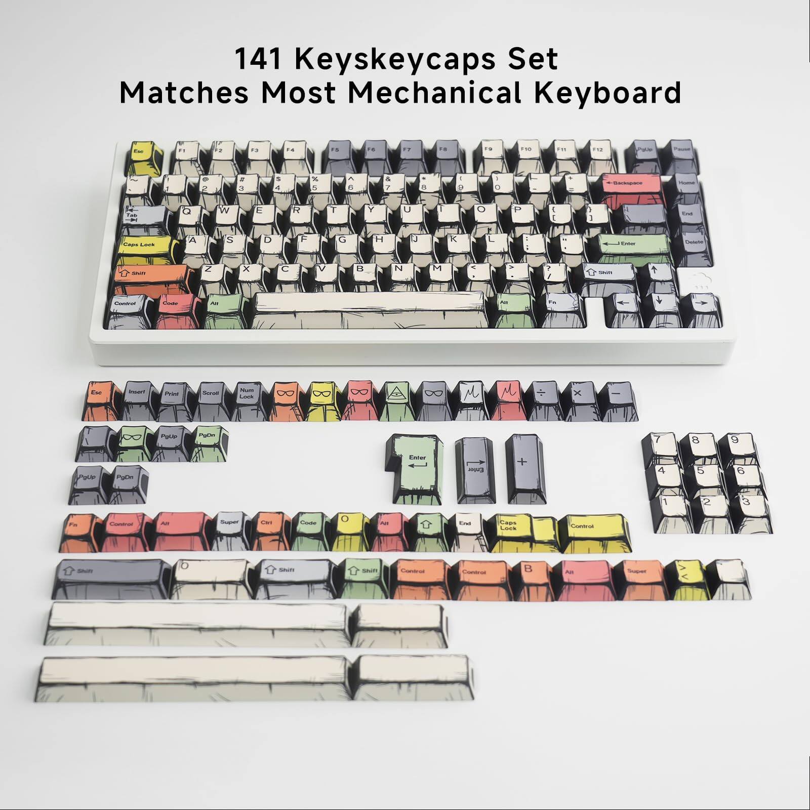 Comfort Essence Pbt Doubleshot Keycaps Anime Theme Set For Mechanical ...
