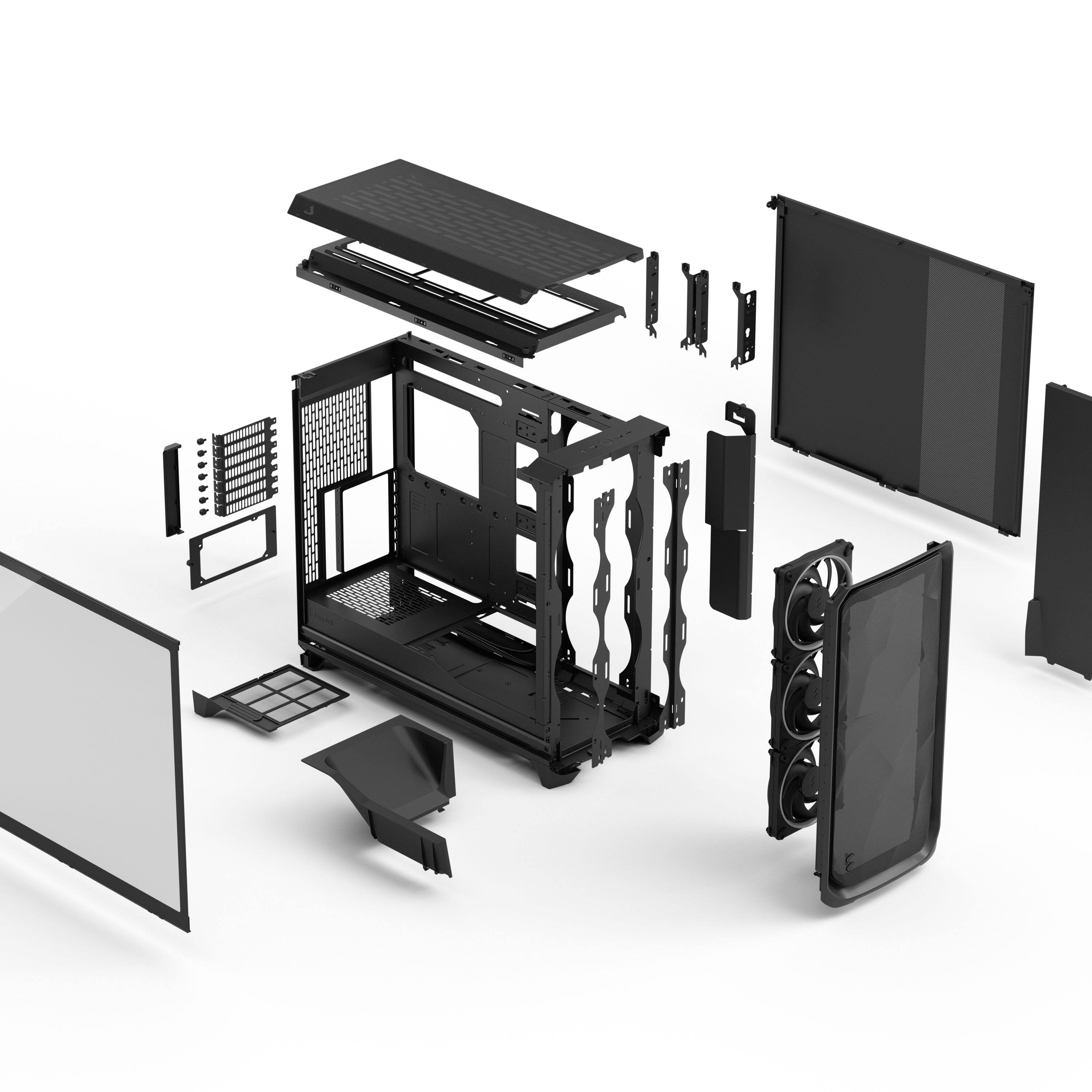 Fractal Design Meshify 3 XL RGB E ATX Black Chassis with Light Tinted TG Side Panel Full Tower ...