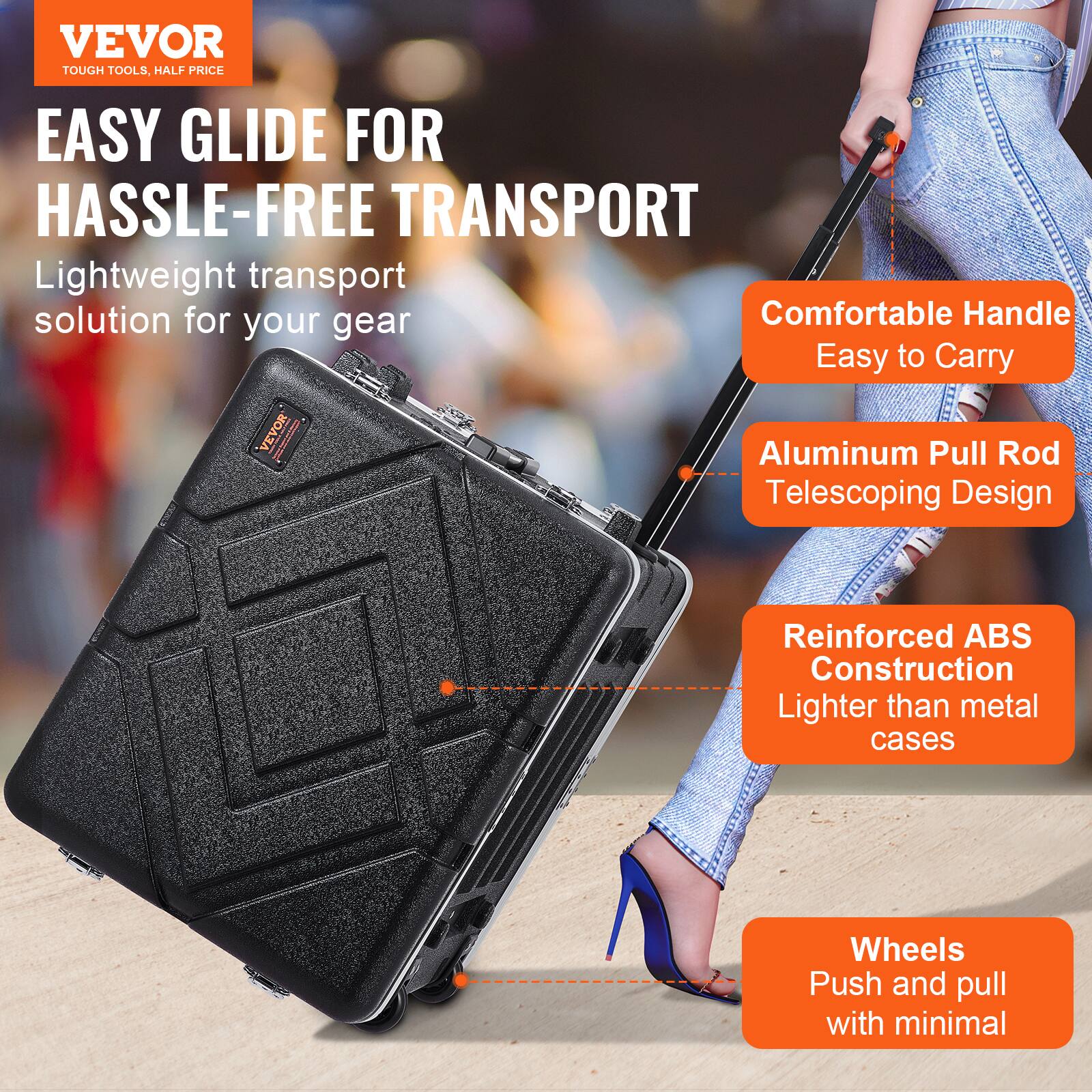 VEVOR 8U Rack Case, Standard 19 in Depth, Server Rack Cabinet with ABS ...