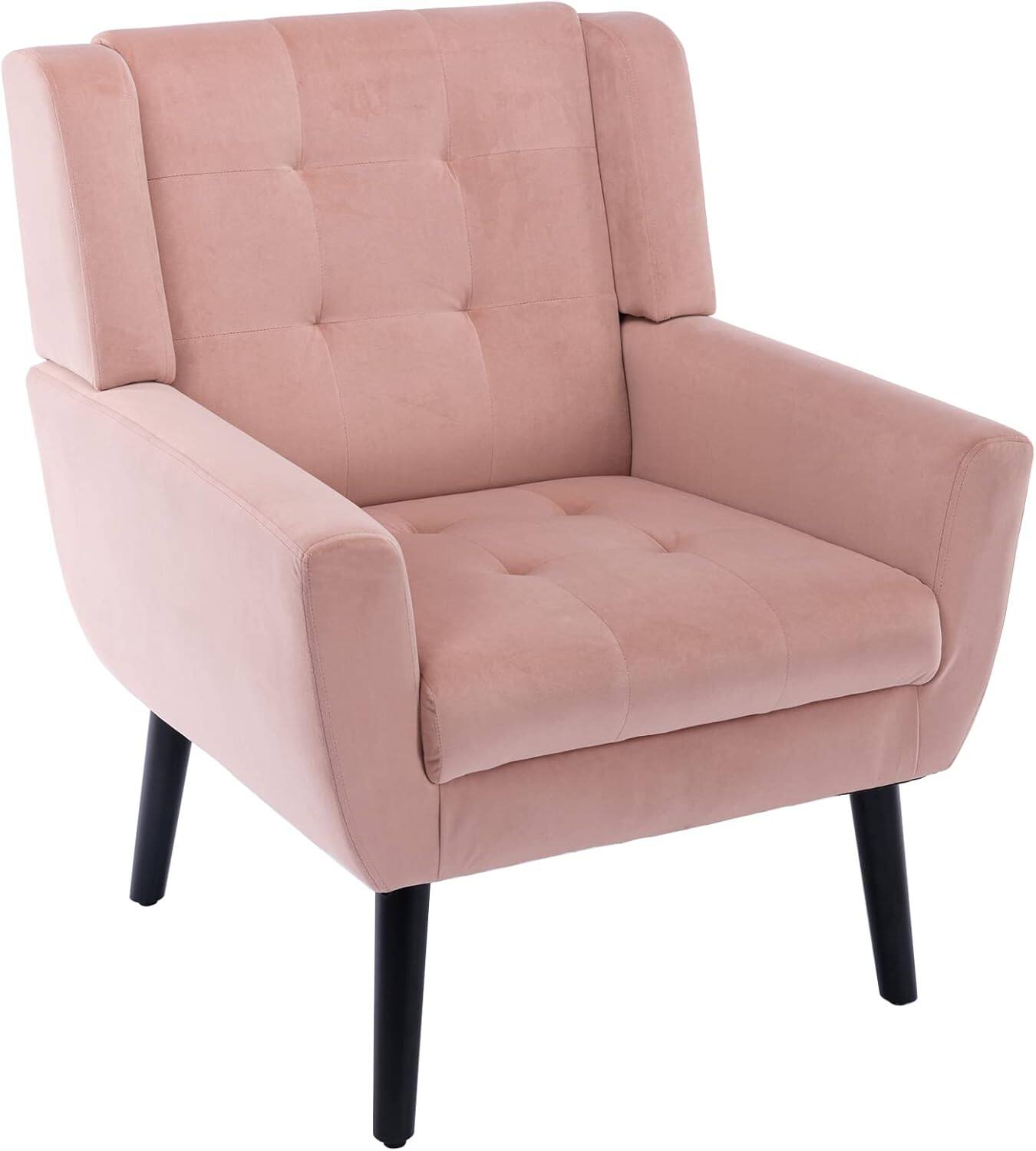 Trinkets Crazed Modern Soft Velvet Material Ergonomics Accent Chair ...