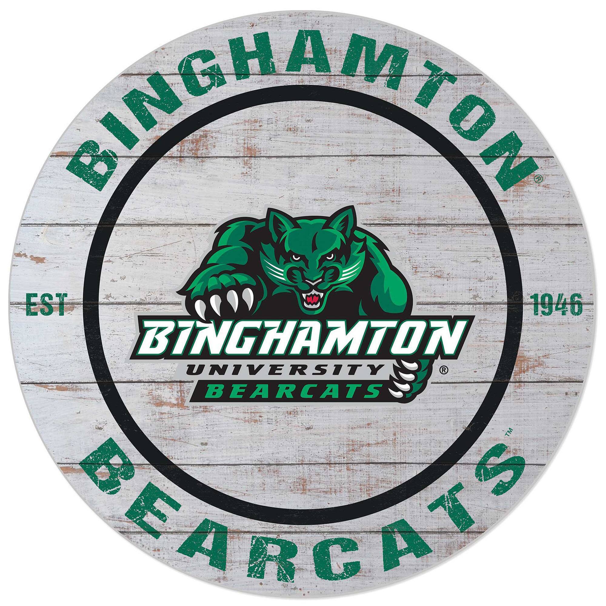 Jardine Binghamton Bearcats 20'' x 20'' Indoor/Outdoor Weathered Circle Sign White 4952523 ...