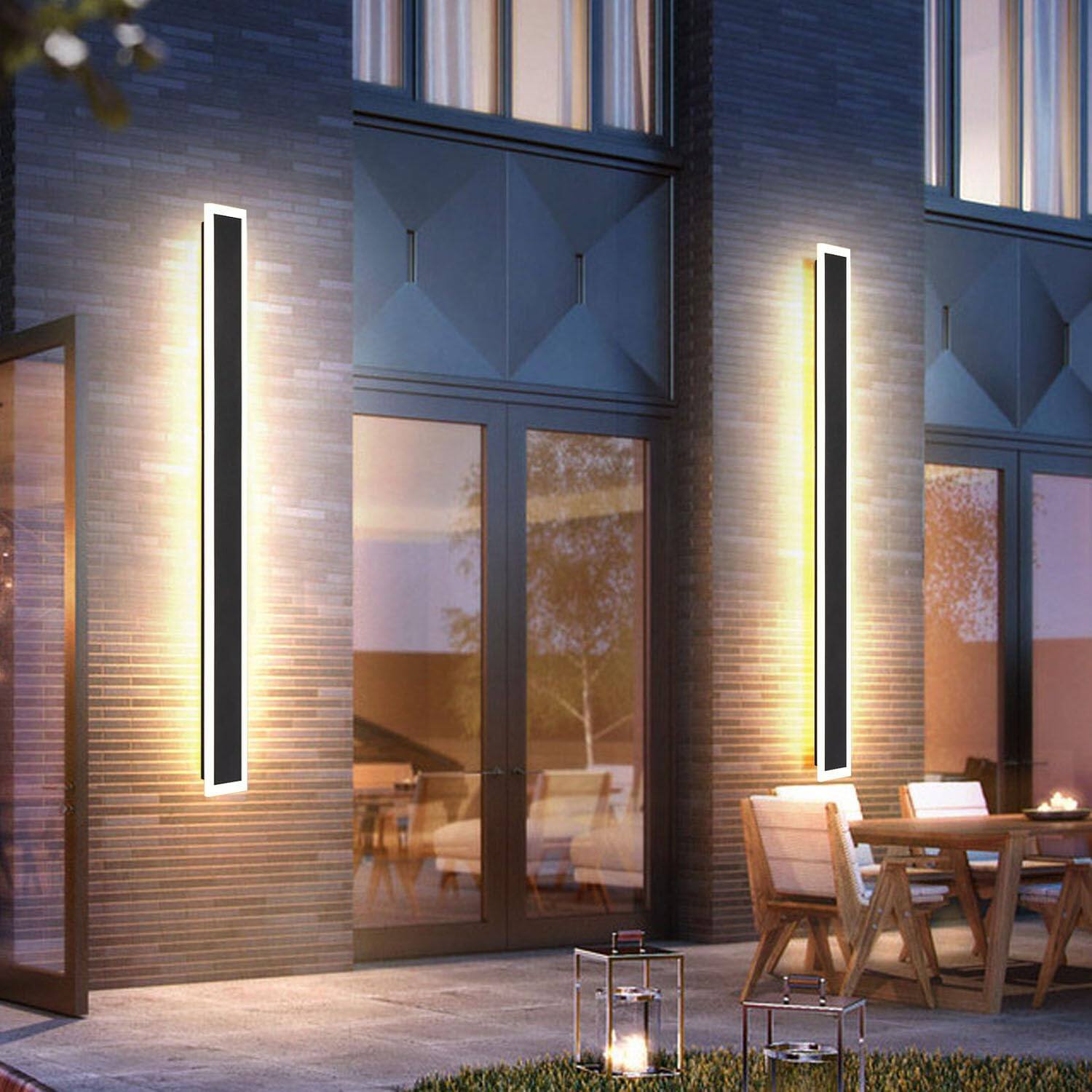 METALTON Long Outdoor Led Wall Lights Waterproof Ip65 Warm Light ...