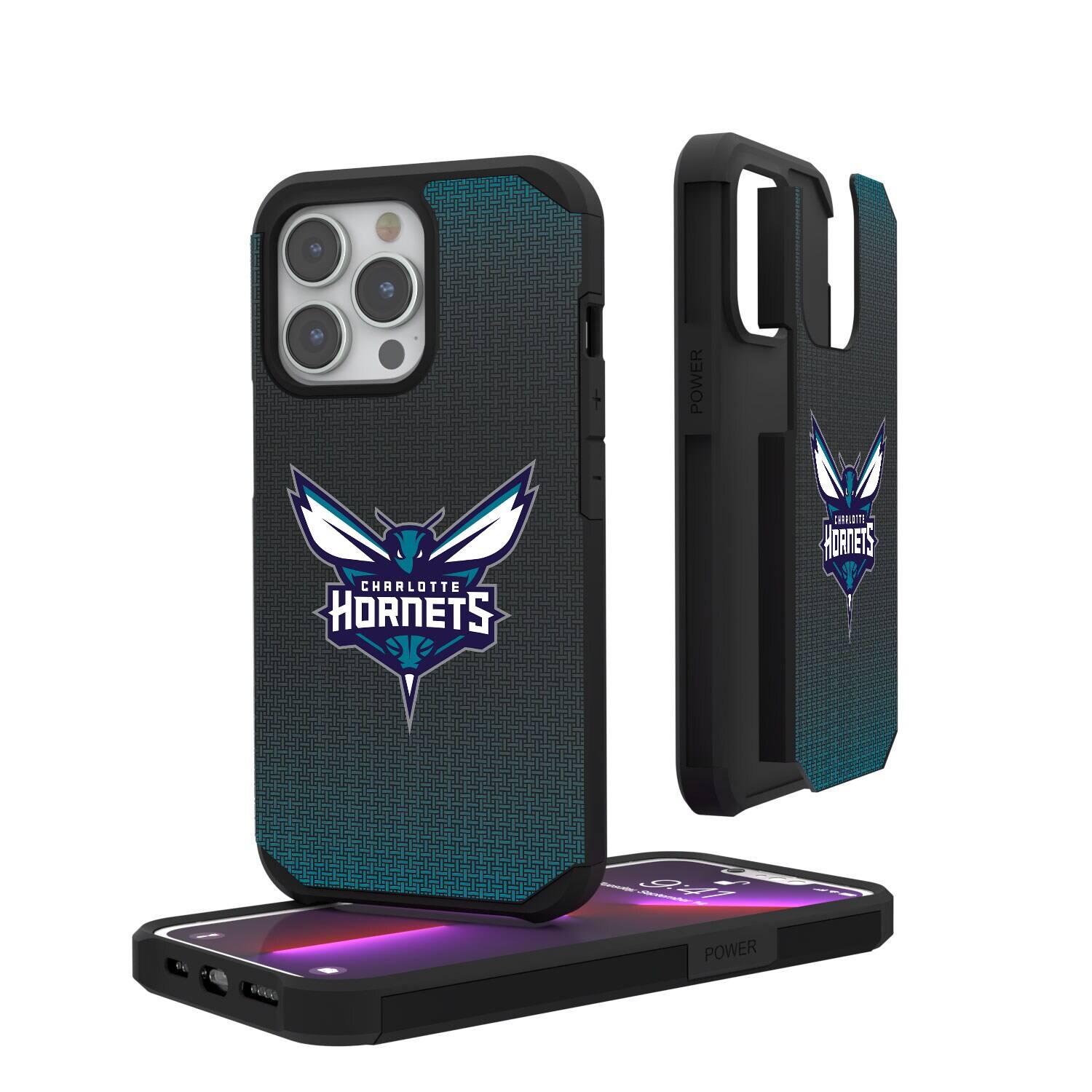 Keyscaper NBA Charlotte Hornets Linen Logo iPhone Rugged Case 15 Black ...