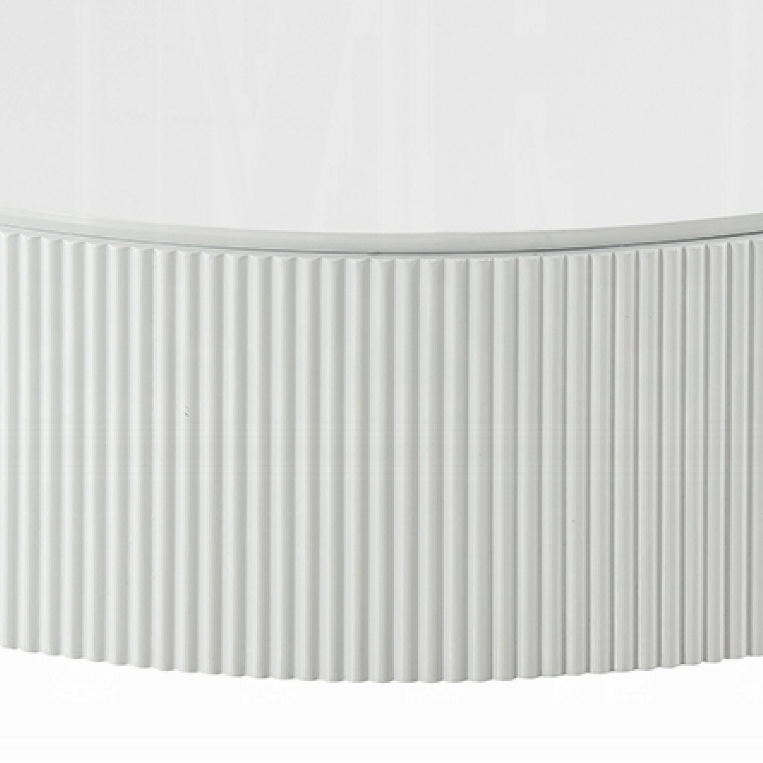Manhattan Lane Del Modern Coffee Table, 47 Inch Round Top, Ribbed Base ...