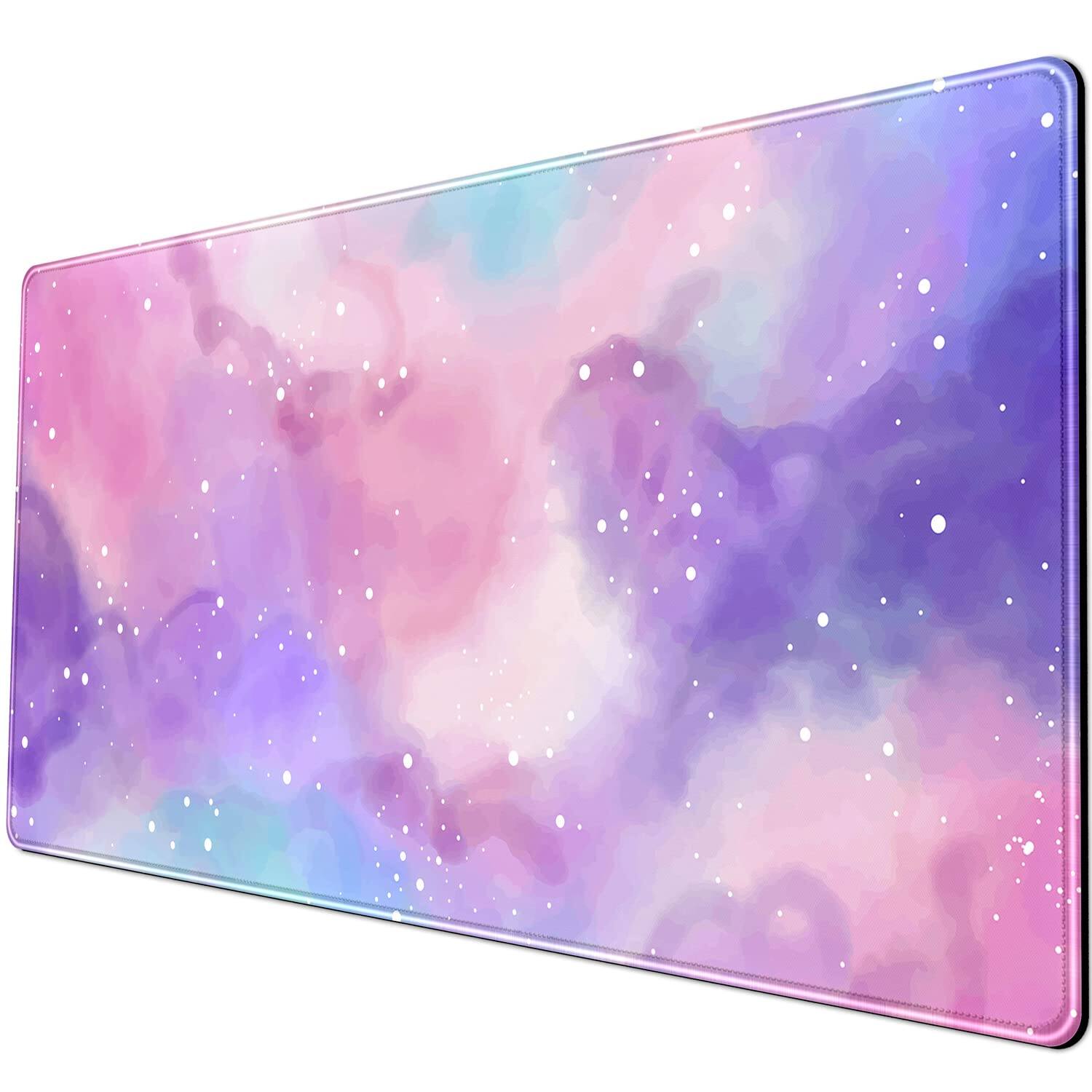 Earthley Blooms Desk Pad Purple Starry Sky Cute Gaming Mouse Galaxy ...