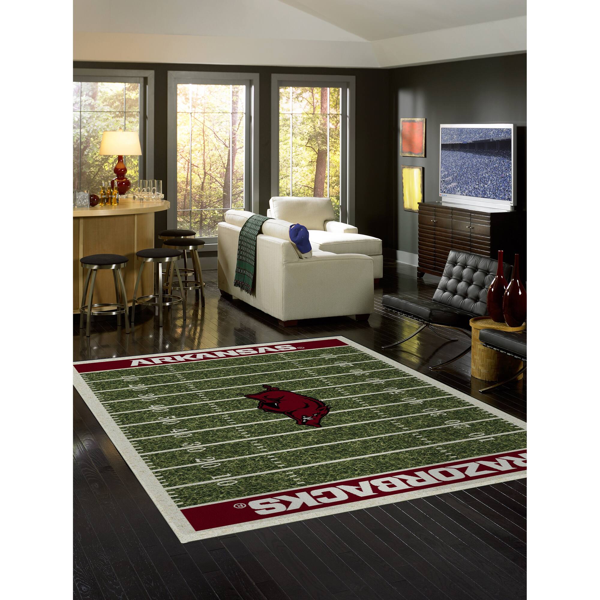 Imperial Arkansas Razorbacks 7'8'' x 10'9'' Home Field Rug Black ...