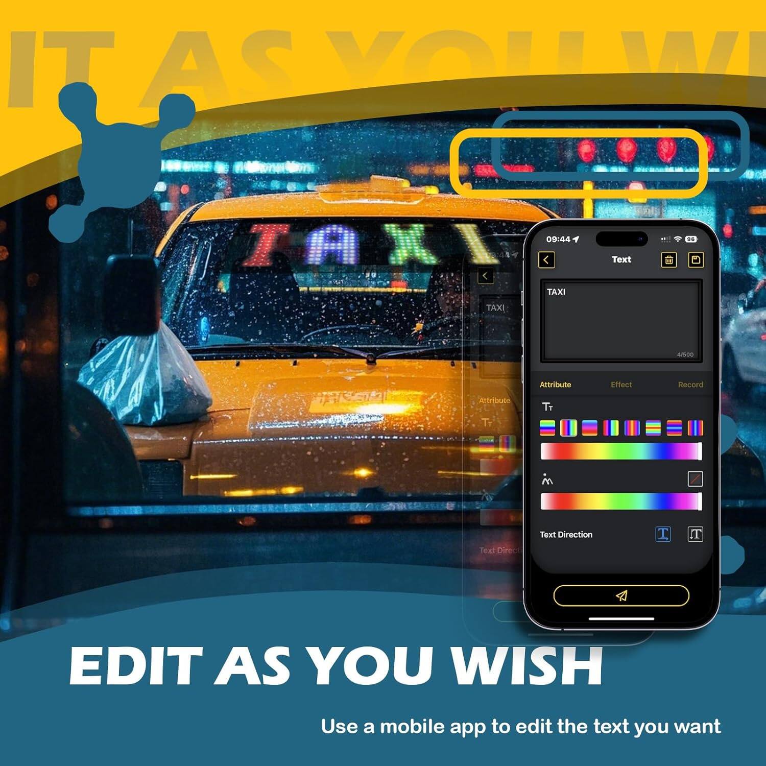 Schertz Kefly Programmable LED Sign for Car, Devil Eyes Windshield ...