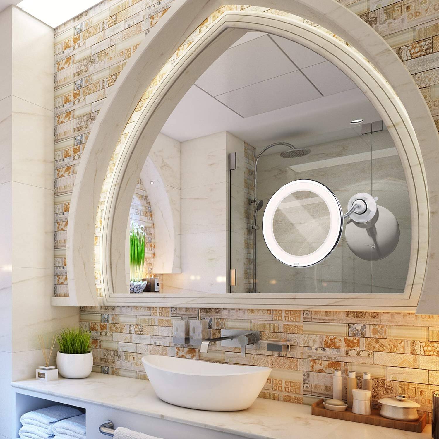 Pacoar Cade Magnifying Mirror With Light Flexible Gooseneck Make Up ...