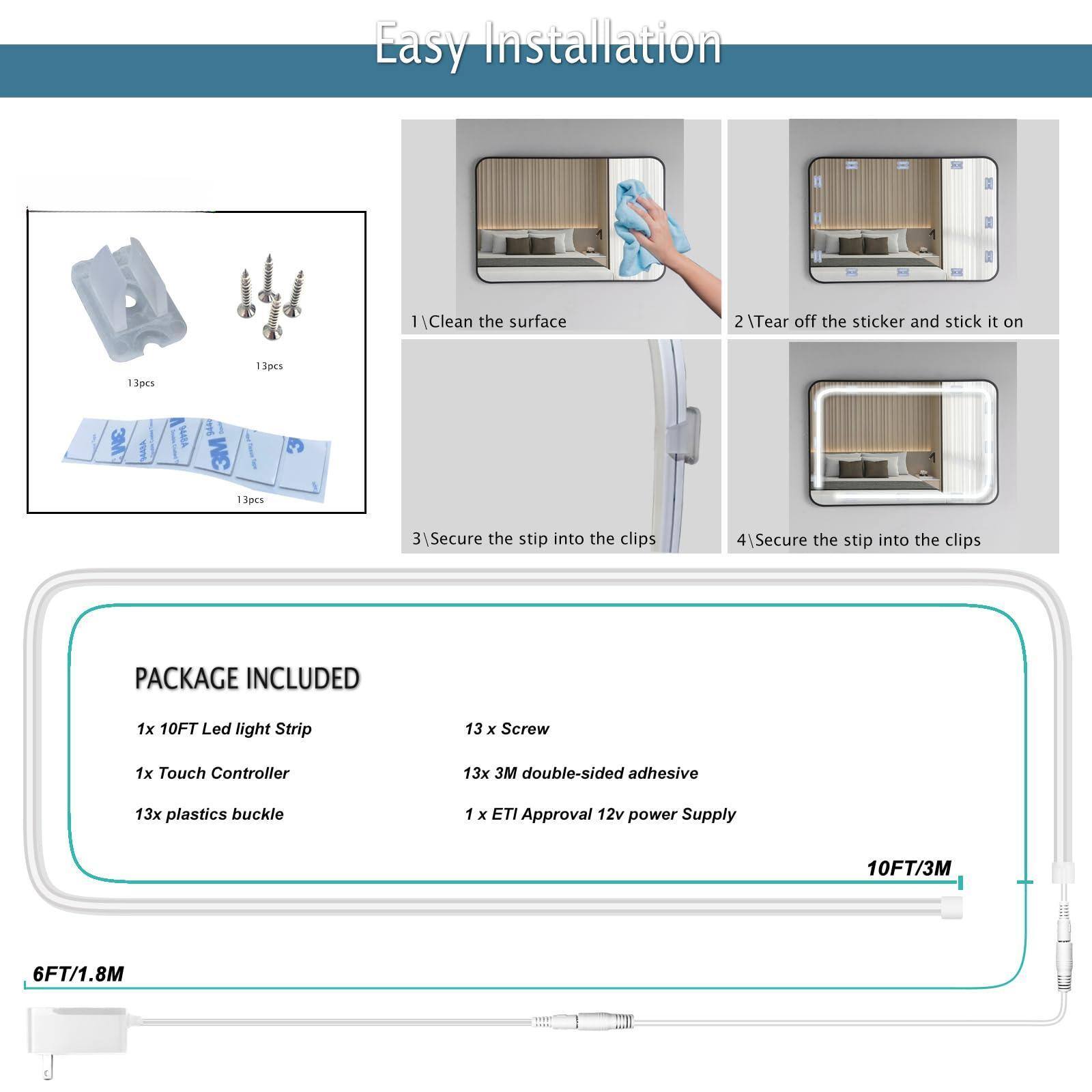 Earthley Blooms Led Vanity Mirror Lights Hollywood Style Make Up ...