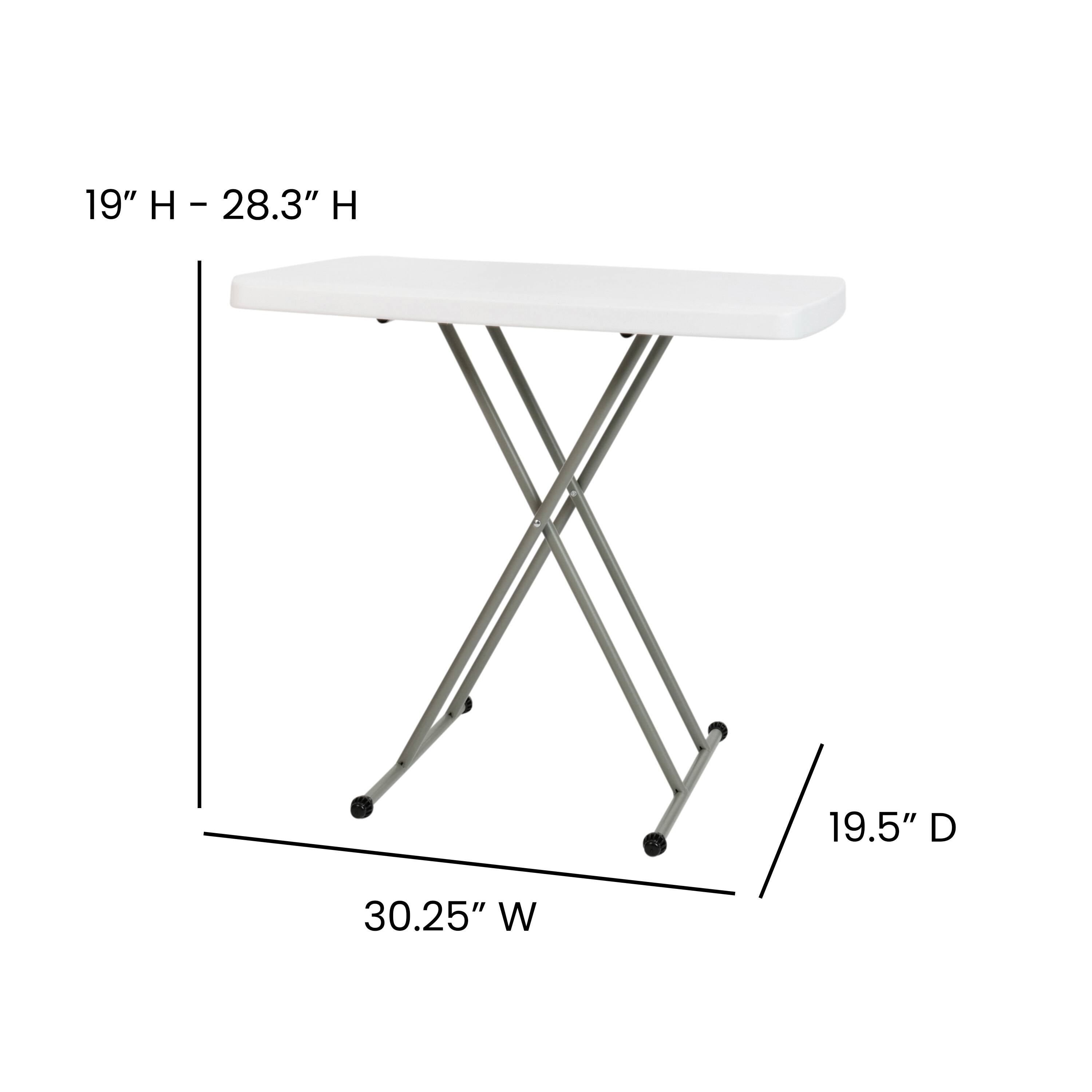 Emma + Oliver Height Adjustable Plastic Folding TV Tray/Laptop Table ...