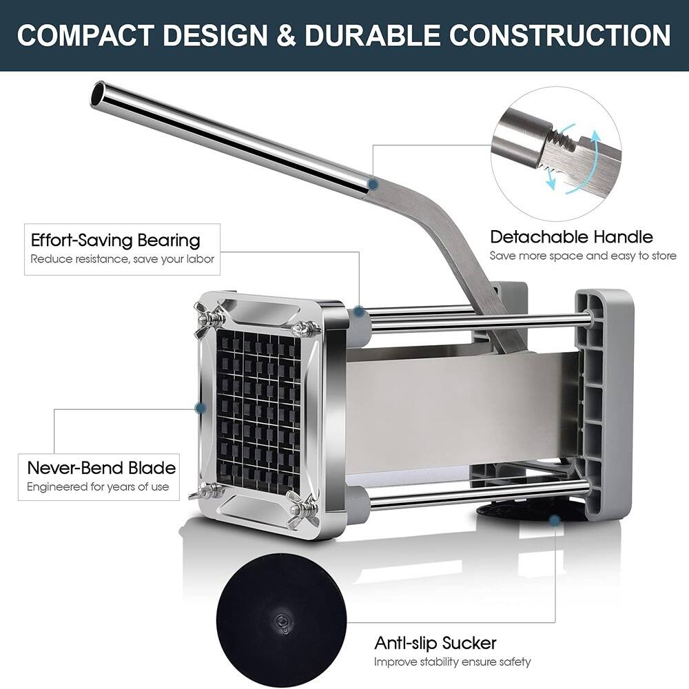 PARKER SLATER Professional French Fry Cutter, Stainless Steel, 1/2 Inch ...