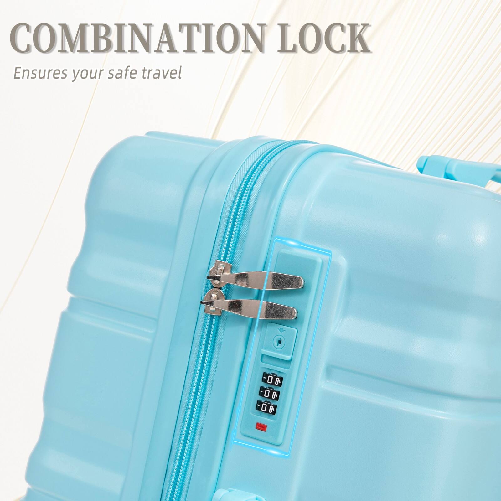 Ecooso 20"/24"/28" 3 pcs/set in ABS Spinner Wheel Luggage, Carry on ...