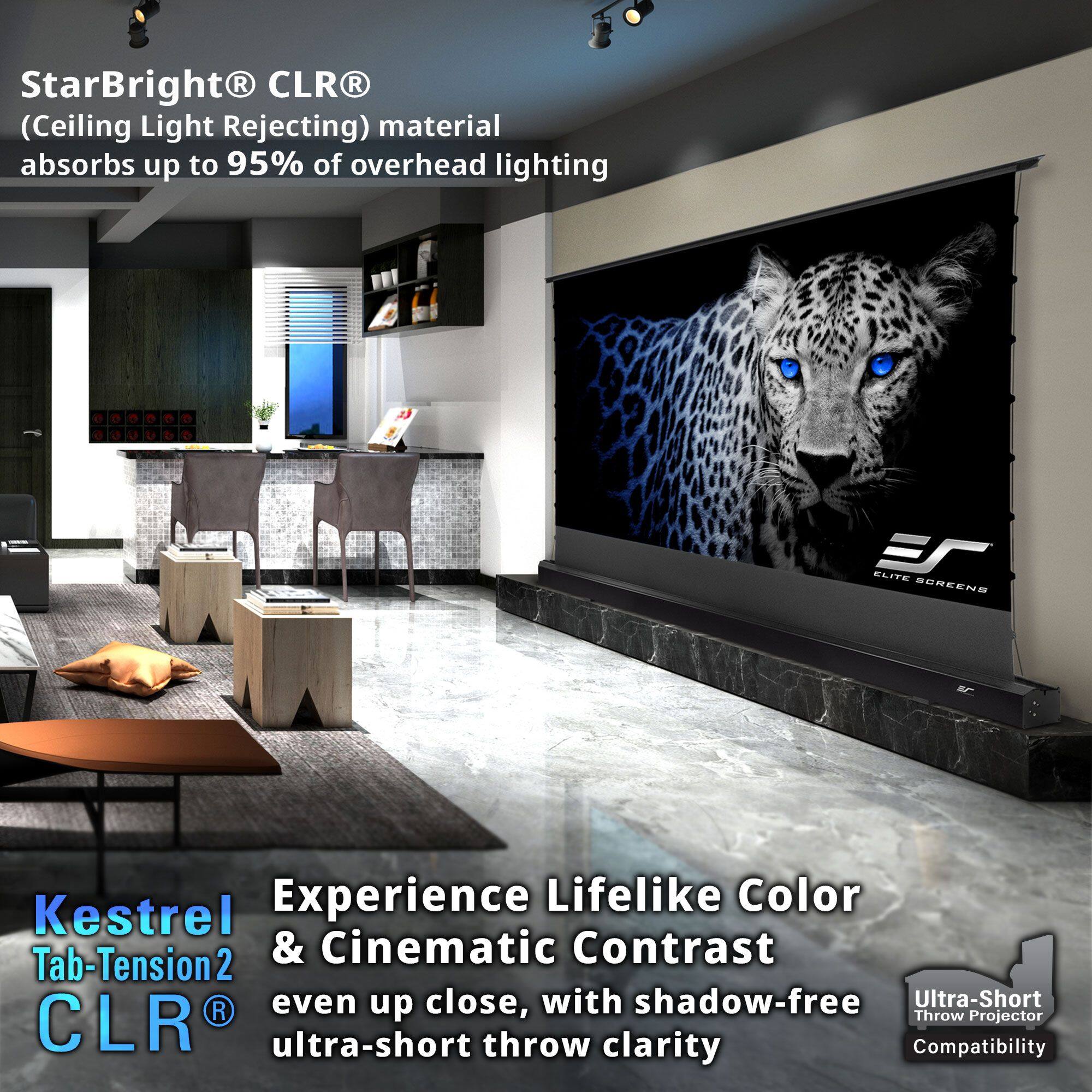Elite Screens Kestrel Tab Tension 2 CLR®,101" D,16:9 Ceiling Light ...