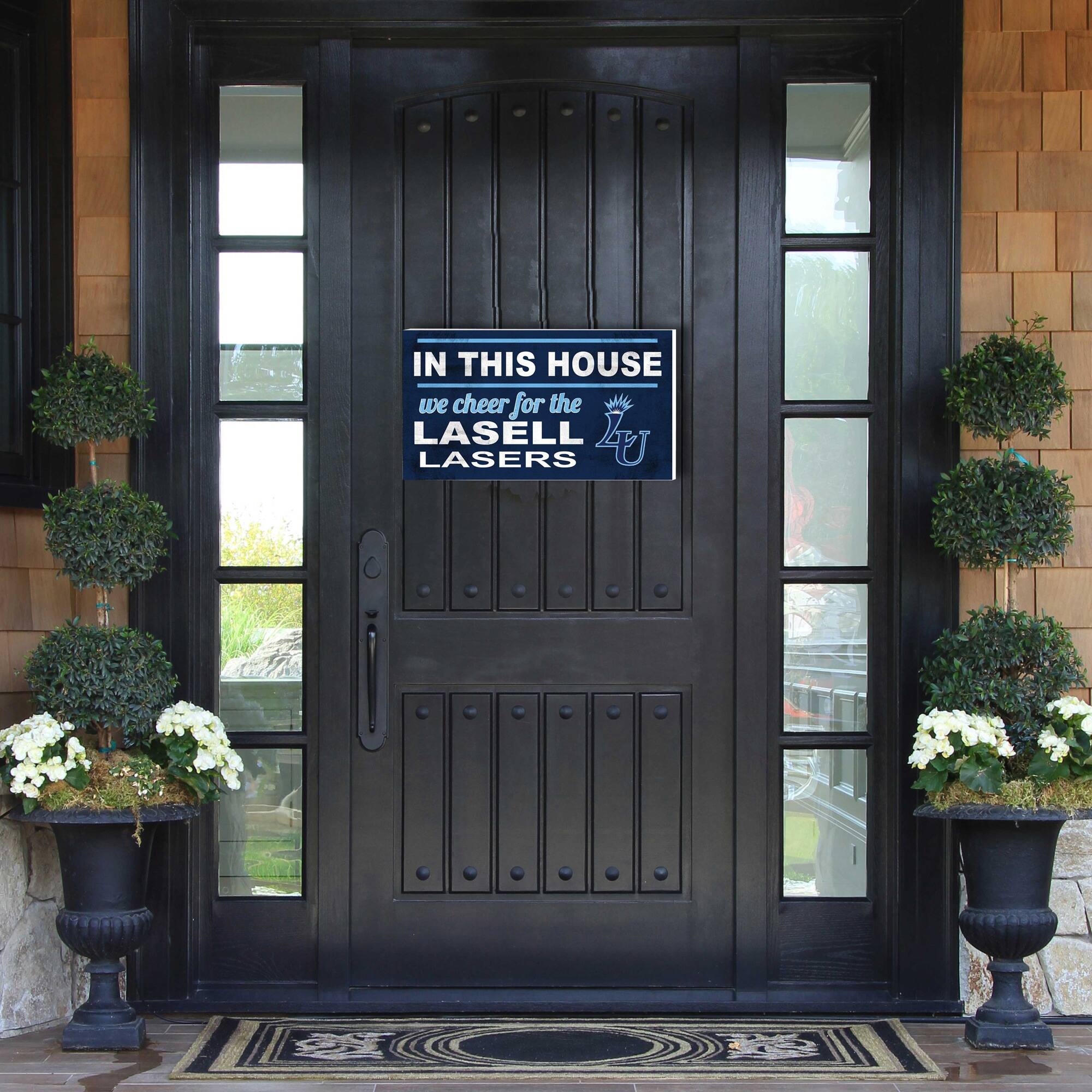 Jardine Lasell Lasers 11" x 20" Indoor/Outdoor In This House Sign Navy ...