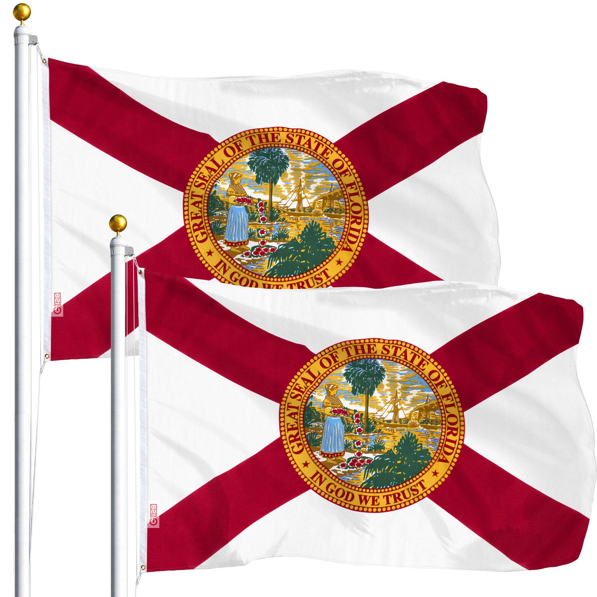 G128 Florida State Flag 3x5 ft 2 Pack Printed Polyester Assorted Colors ...