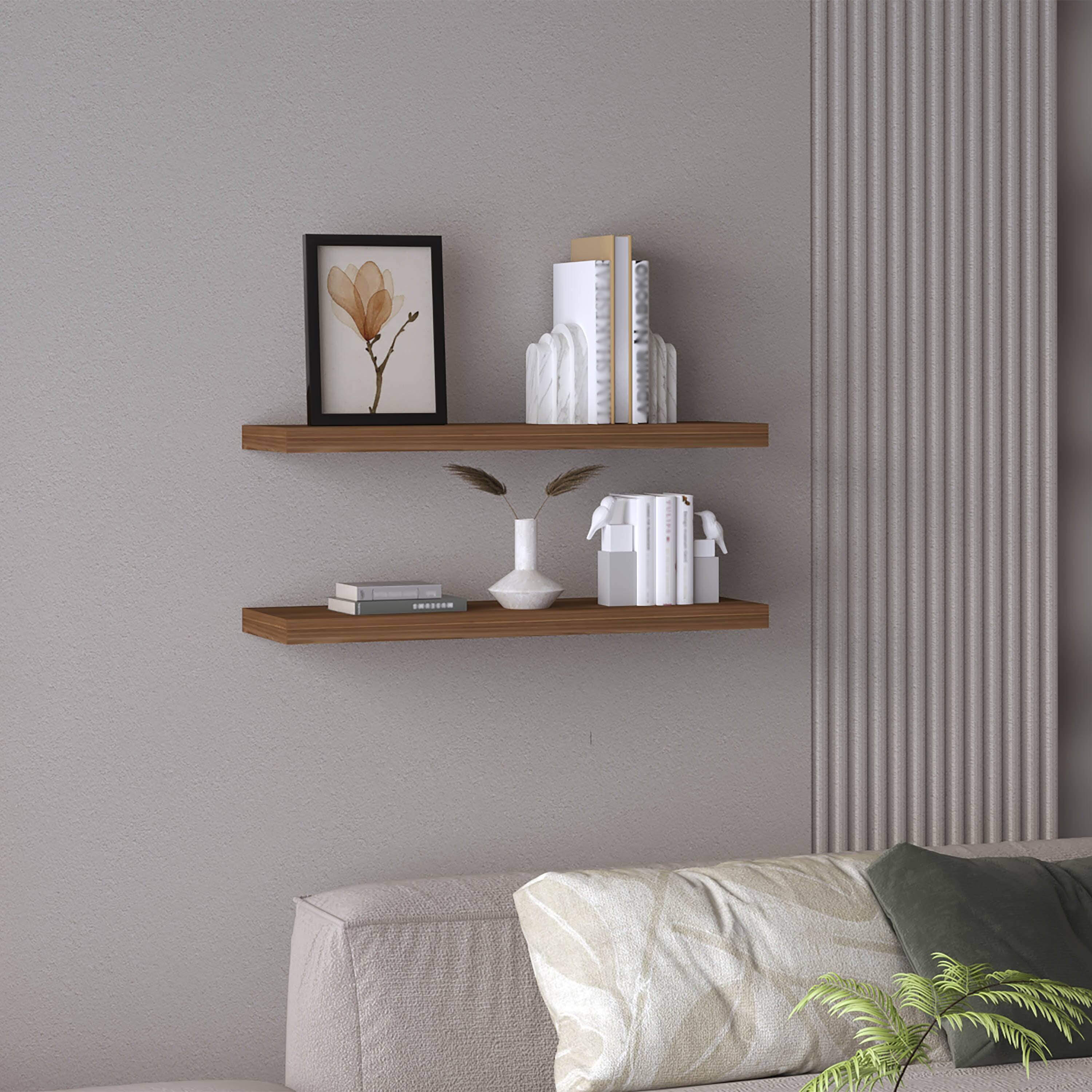 TuHome Ecco 31.5" Wide Floating Shelves Set Of 2, Shelves For Wall ...