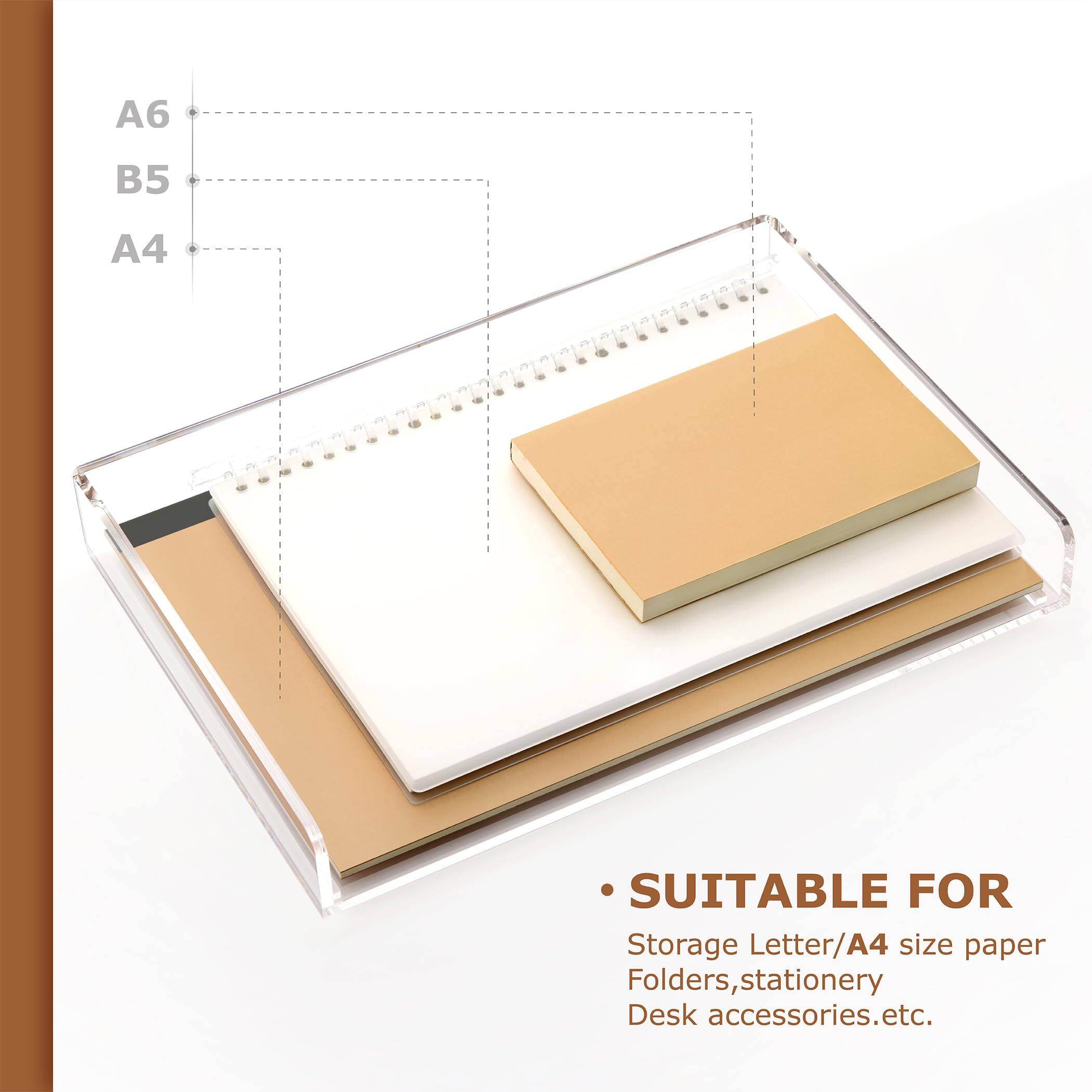 Paradigms Interiors 4 Tier Clear Desk Paper Letter Organizer Trays A4 ...
