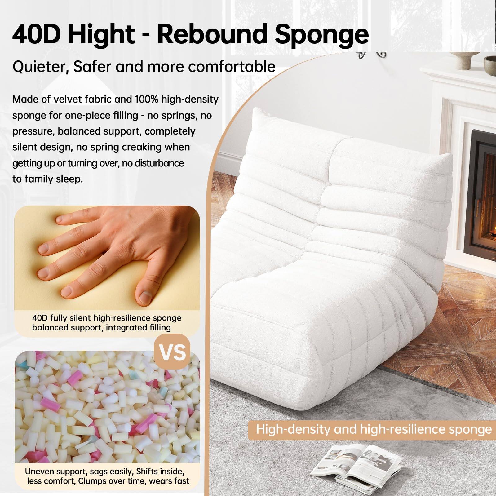 JETRANSPORT Bean Bag Chairs For Adults Beanbag Reading Chair Memory ...