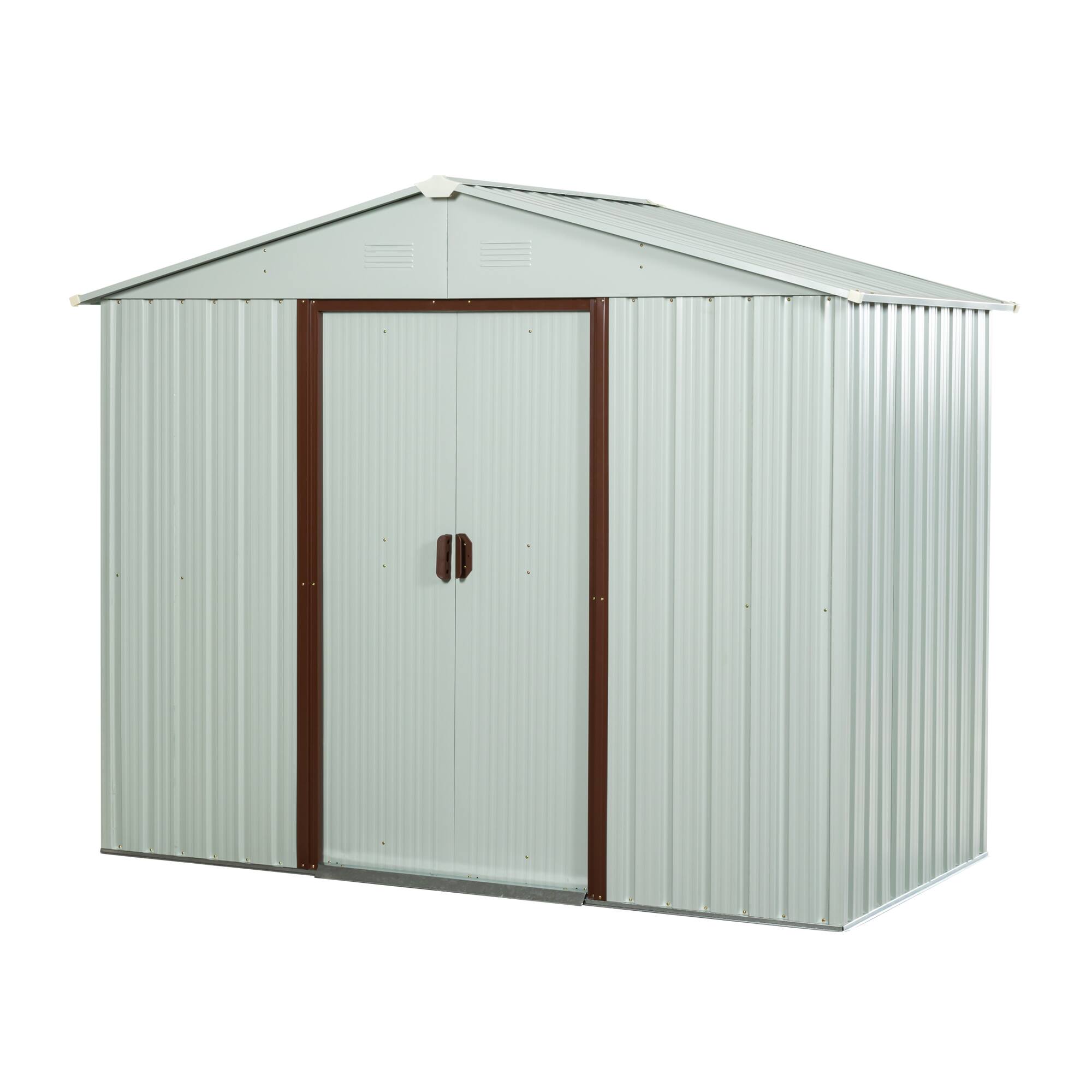 Mondawe 6ft x 5ft Outdoor Metal Storage Shed with Metal foundation ...