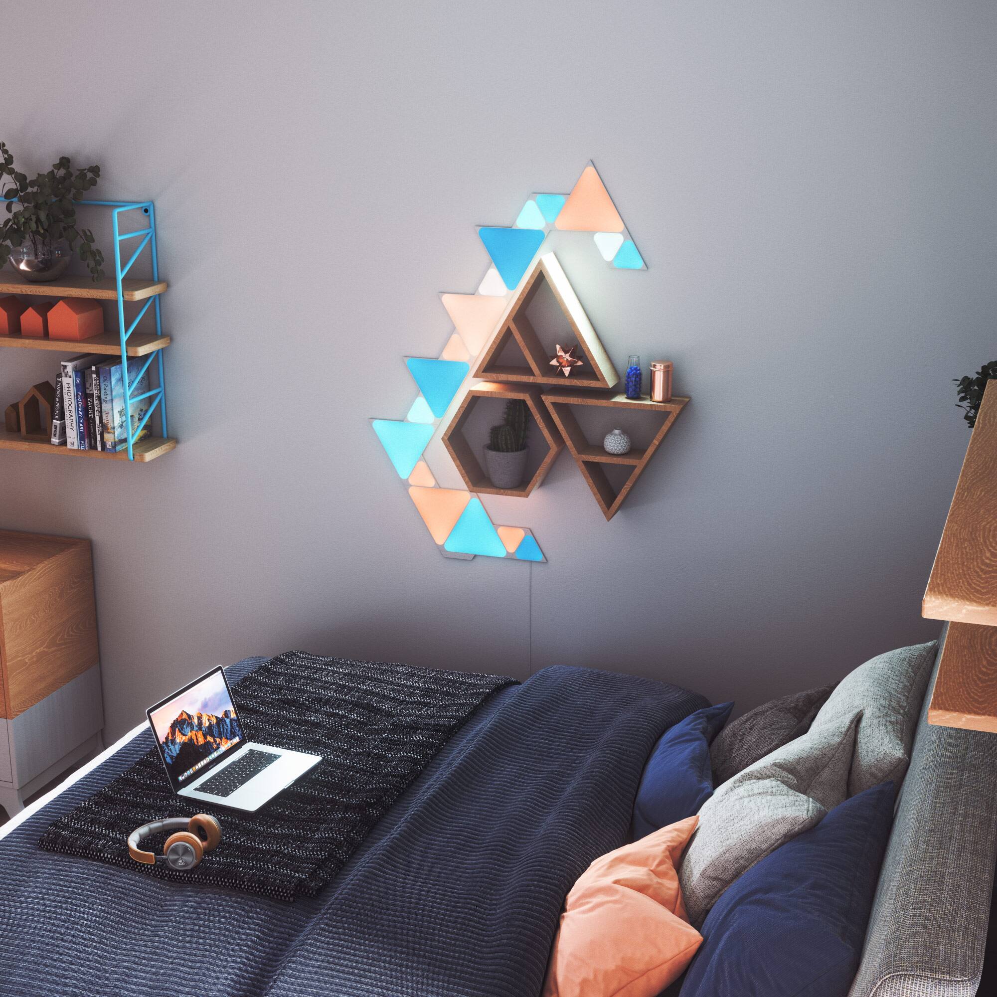 Best Buy: Nanoleaf Shapes Mixed Triangles Kit (7 Triangles and 10 Mini ...