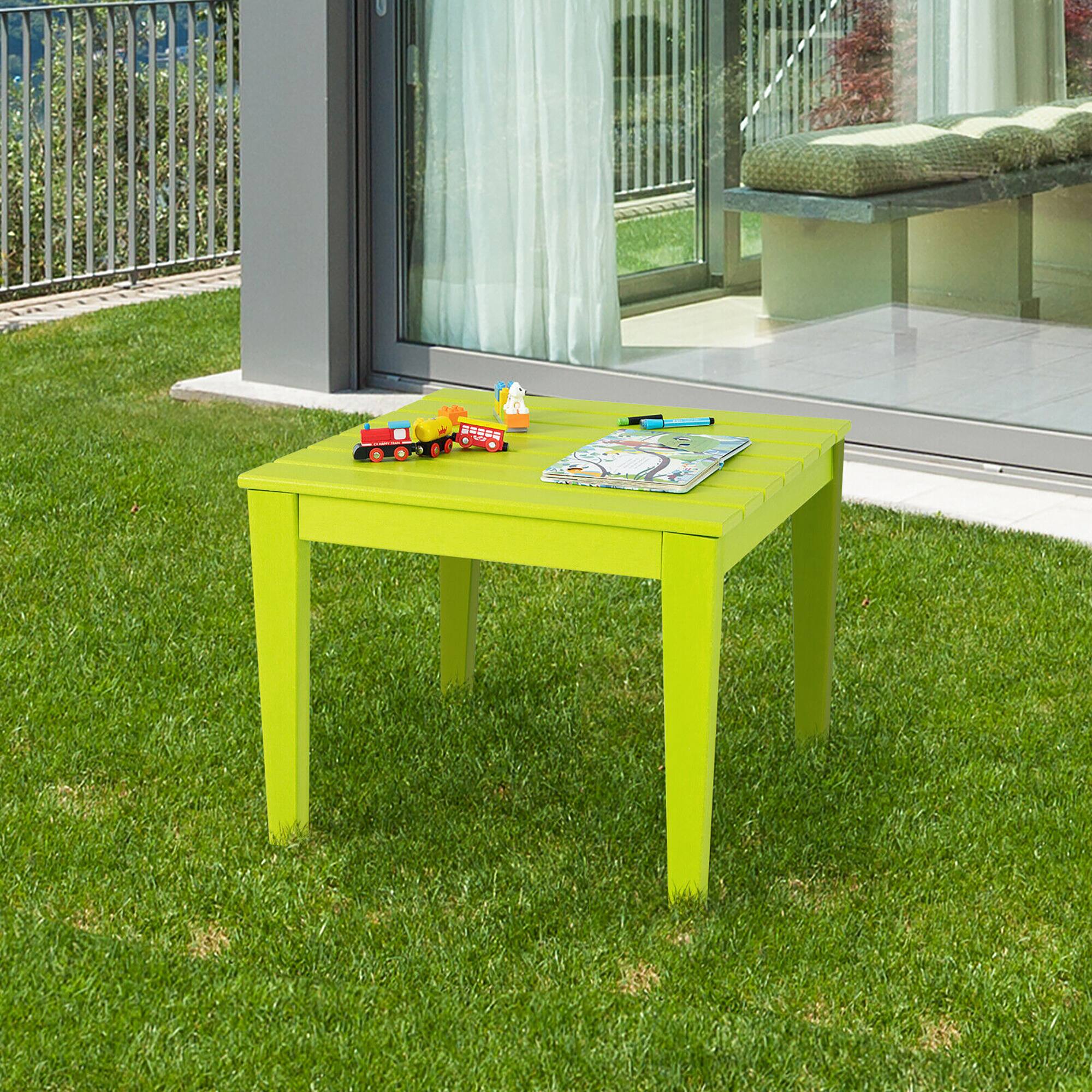 Gymax Kids Square Table Indoor Outdoor Heavy Duty All Weather Activity ...