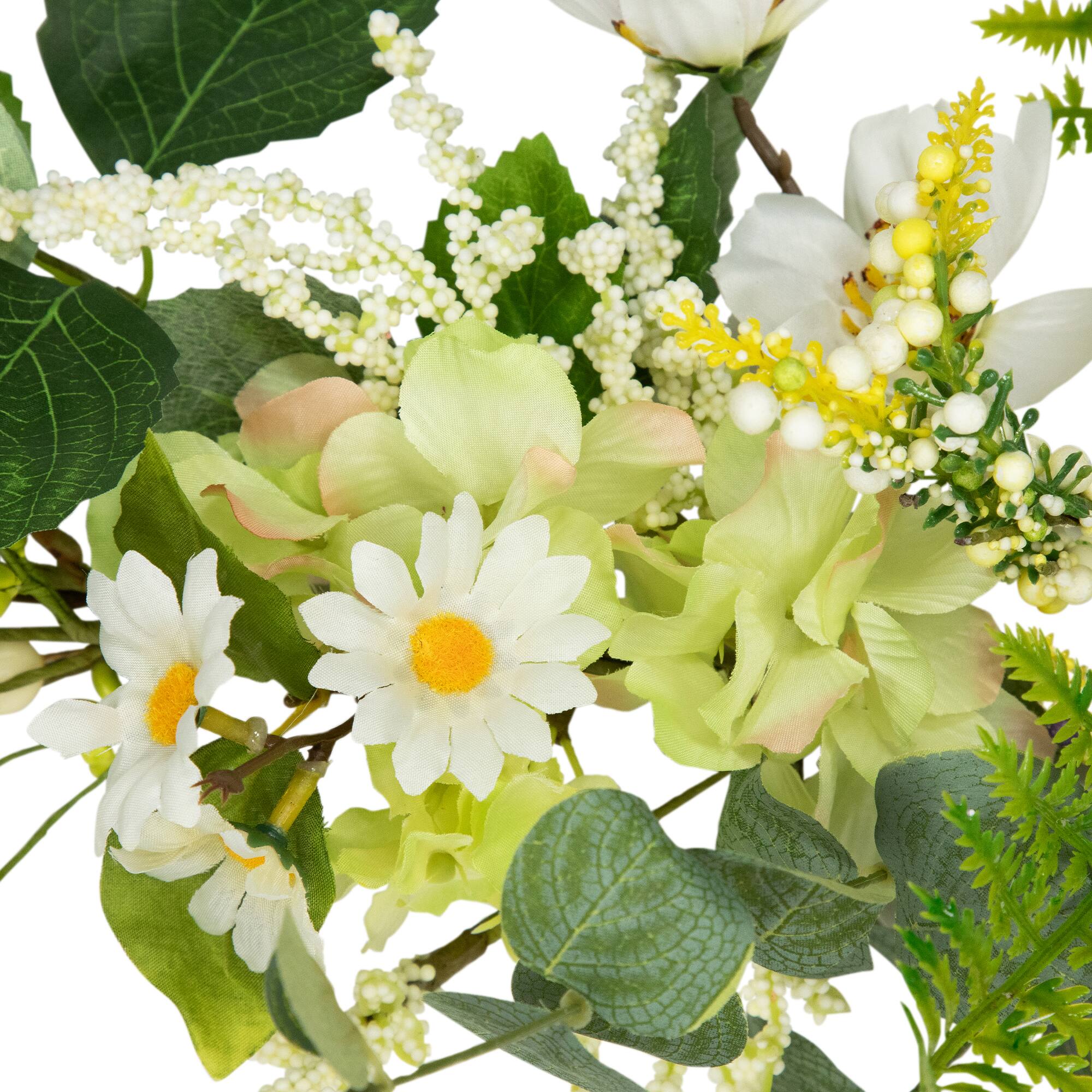 Northlight Hydrangea and Eucalyptus Artificial Floral Spring Garland 5 ...