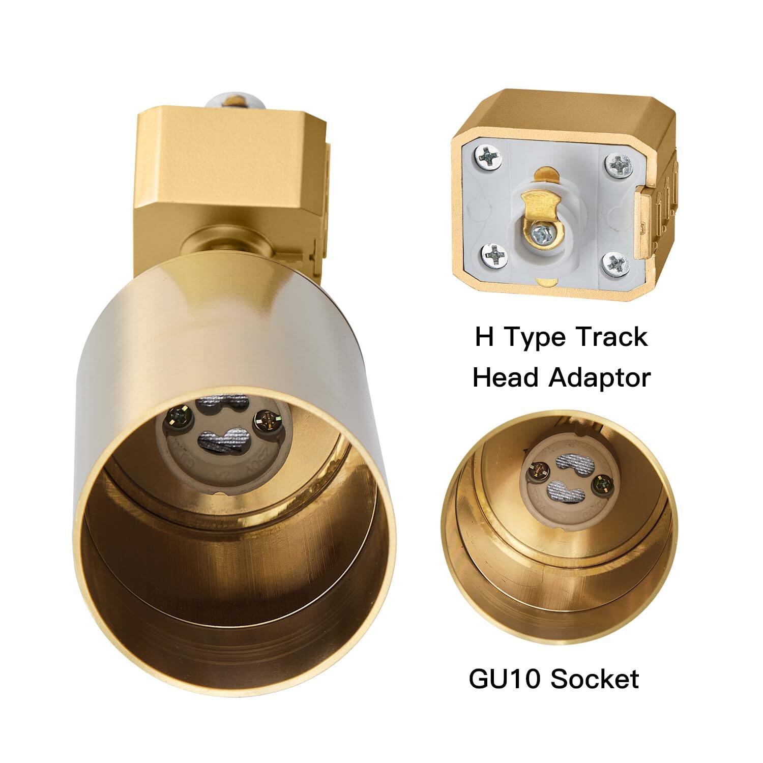 Dazzed Corner 4 Pack H Type LED Track Light Heads, GU10 Base Adapter ...