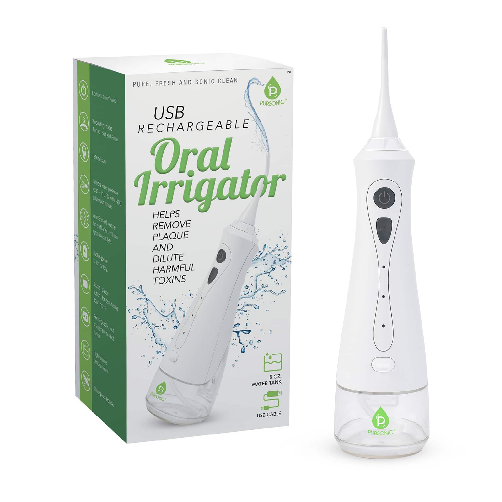 Pursonic - USB Rechargeable Oral Irrigator - White OI28WH - buy ...