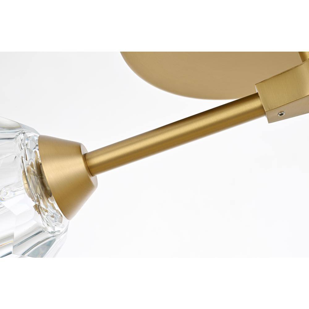 Elegant Lighting Zayne 3 Light Flush Mount in Gold Gold And Clear ...