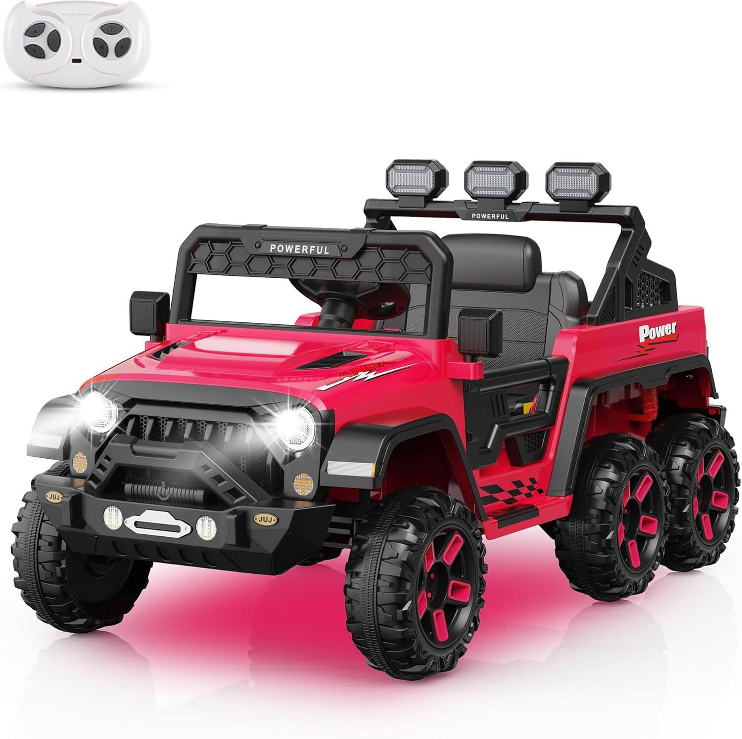 Homhougo 24V Kids 6 Wheel Ride On Car with Remote Control, 4WD ...