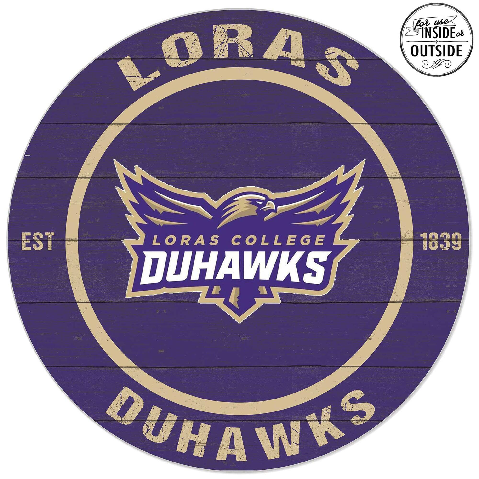 Jardine Loras College Duhawks 20'' x 20'' Indoor/Outdoor Weathered ...