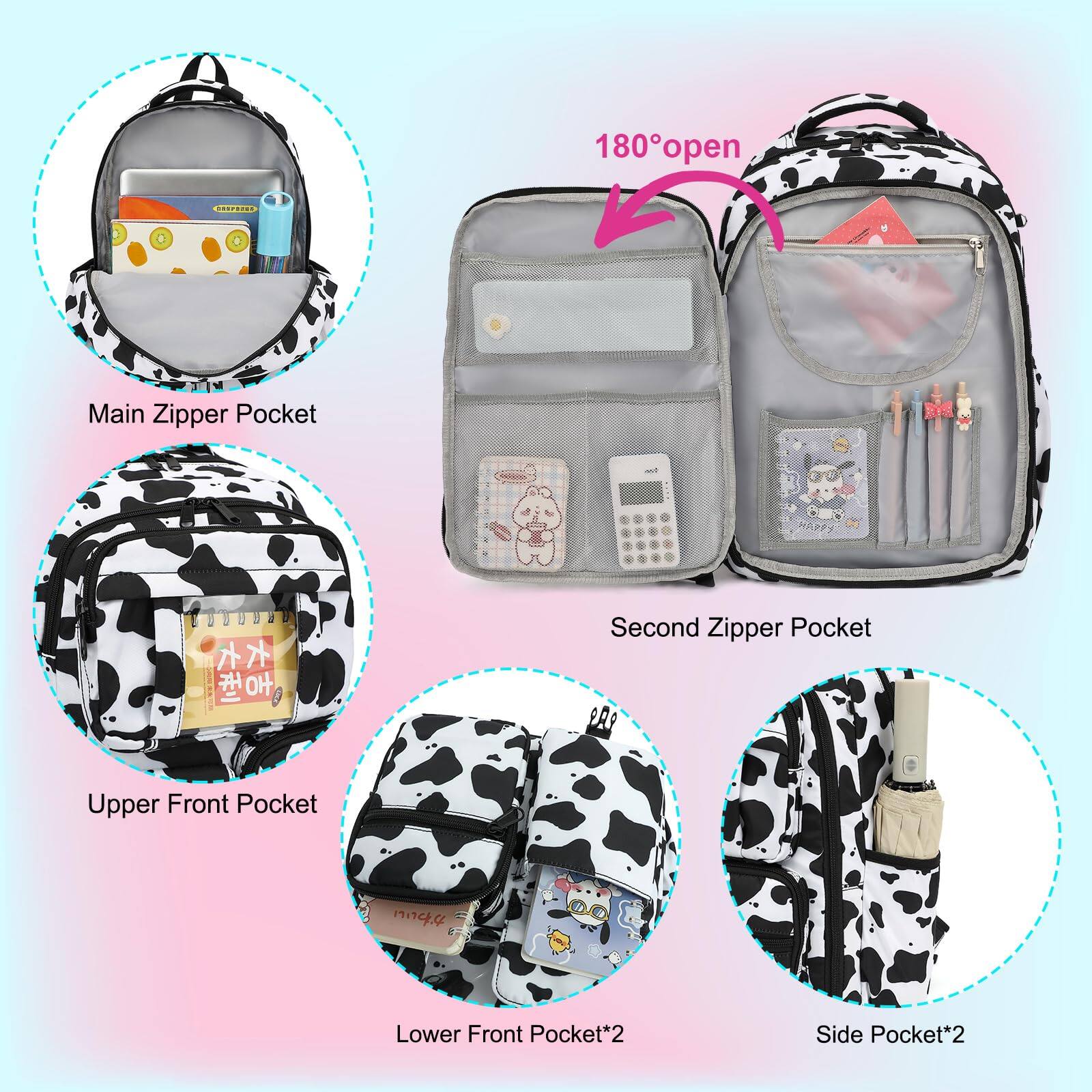 Cozy Serene Backpack For School Bags Middle Students Book Bag ...