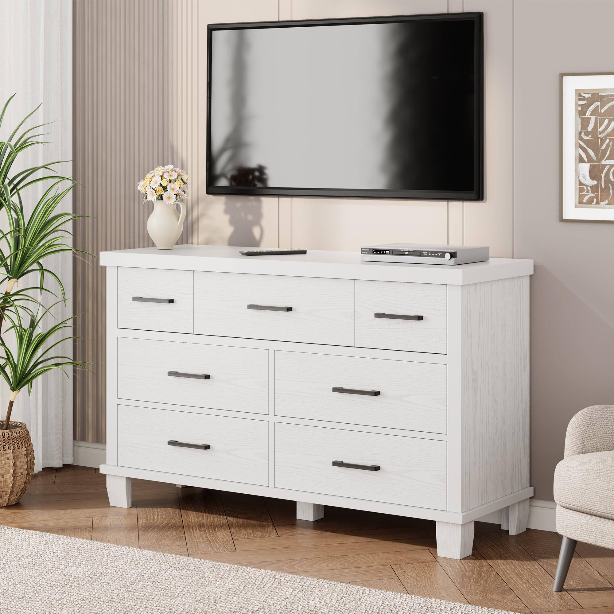 Acekool Dresser for Bedroom with 7 Drawers, Modern Chest of Drawers ...