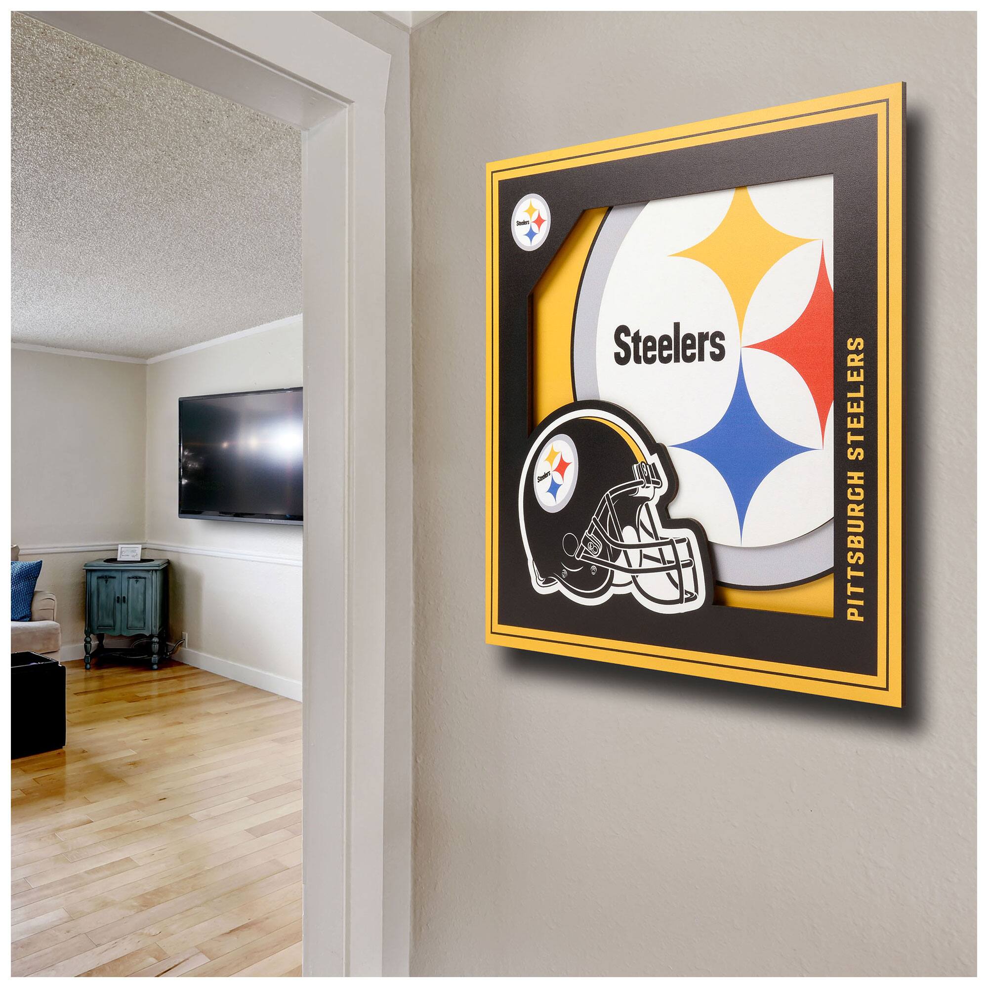 YouTheFan Pittsburgh Steelers 12'' x 12'' 3D Logo Wall Art Multicolor ...