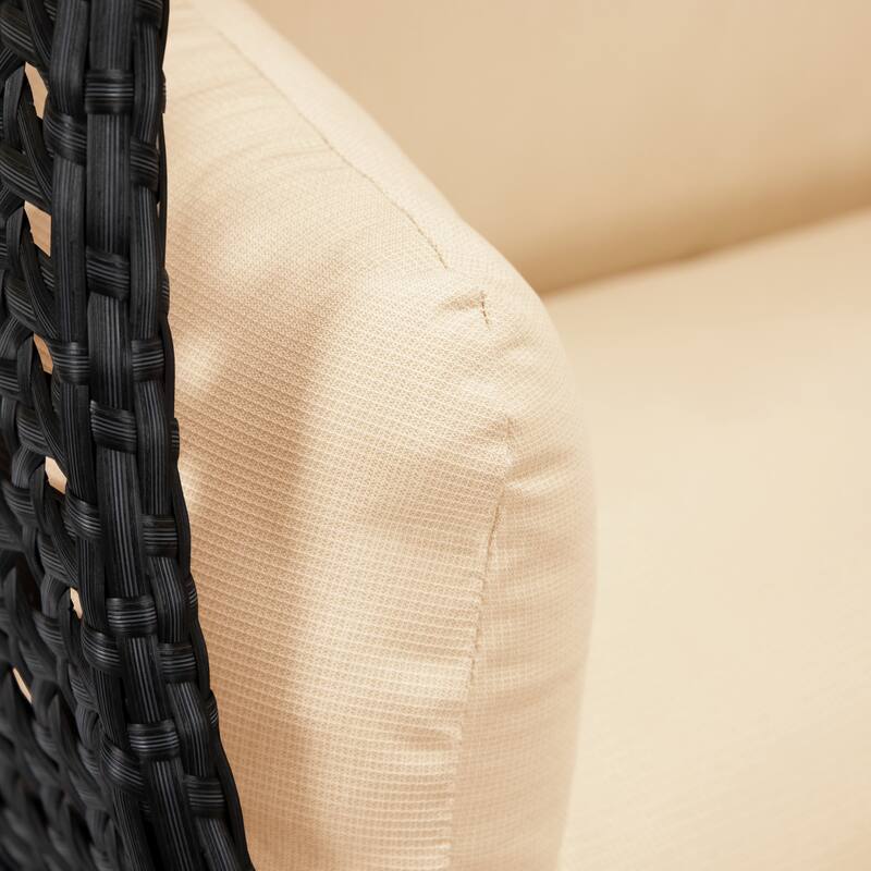 LeisureMod Mendoza 2 Person Outdoor Charcoal Wicker Swing Chair Rust ...