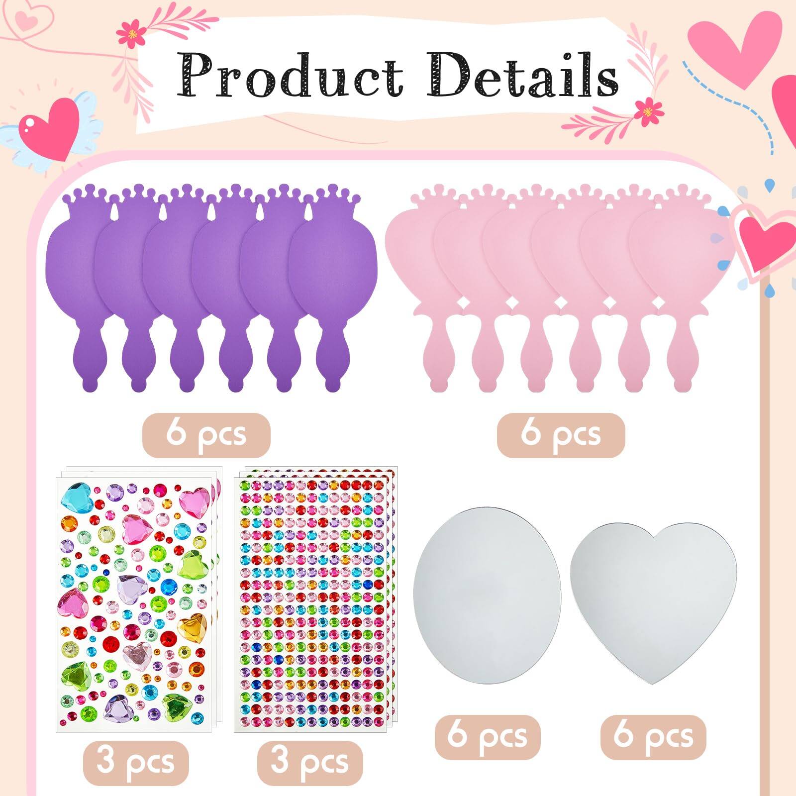 Pacoar Cade Pack Princess Foam Mirror Kits Decorate Your Own Mirrors ...