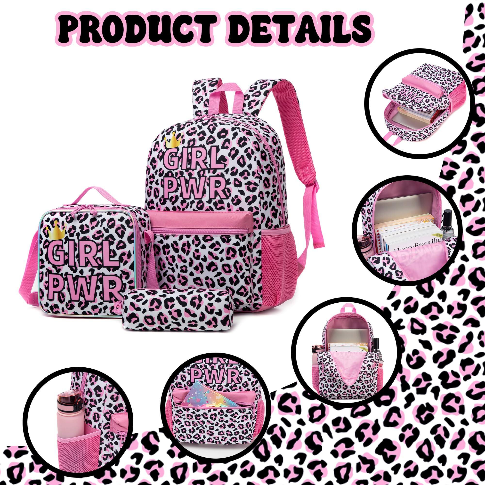 Live At Space Backpack For School With Lunch Box Backpacks Leopard ...