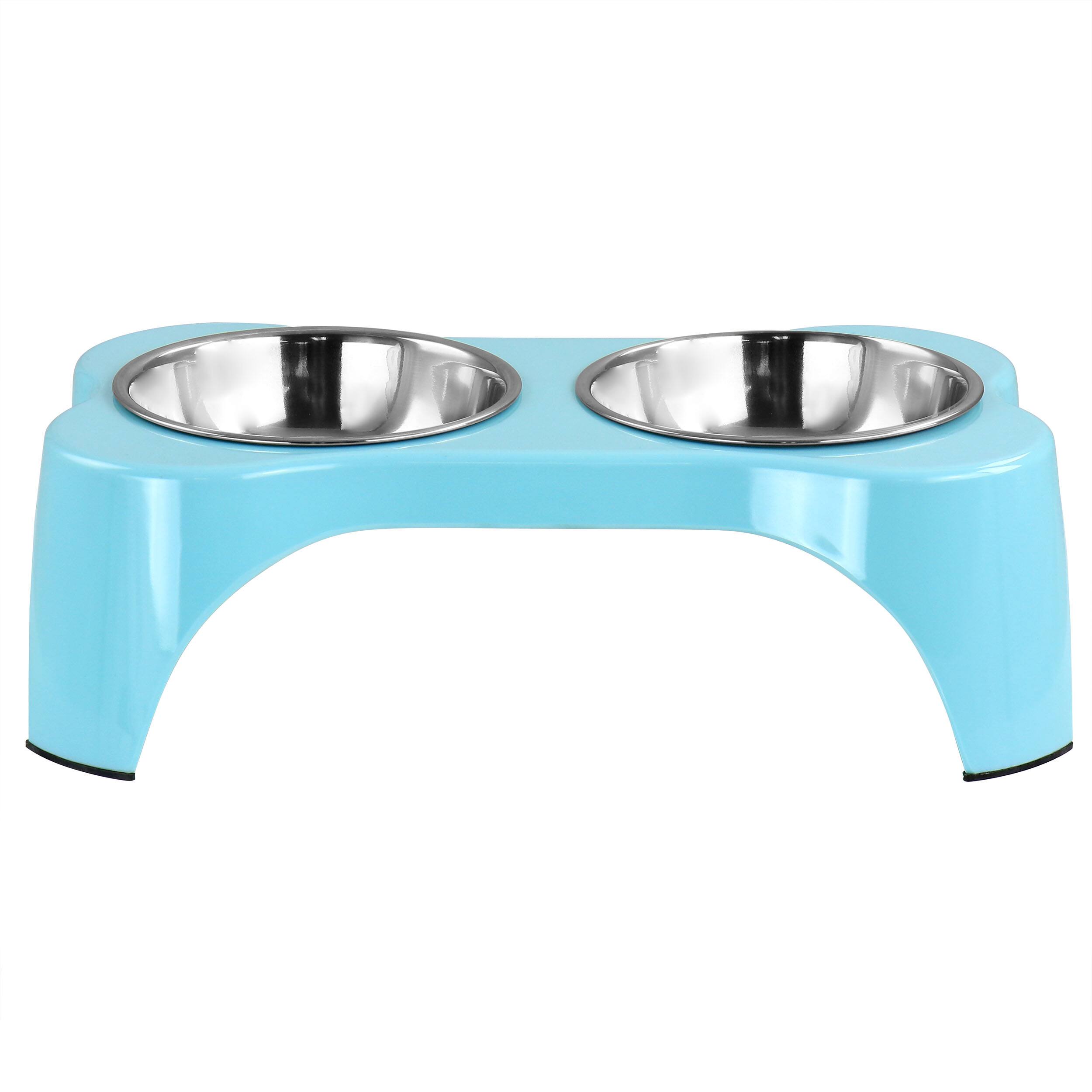 Gibson Home Bow Wow Meow 3 Piece Elevated Pet Bowl Dinner Set Teal ...