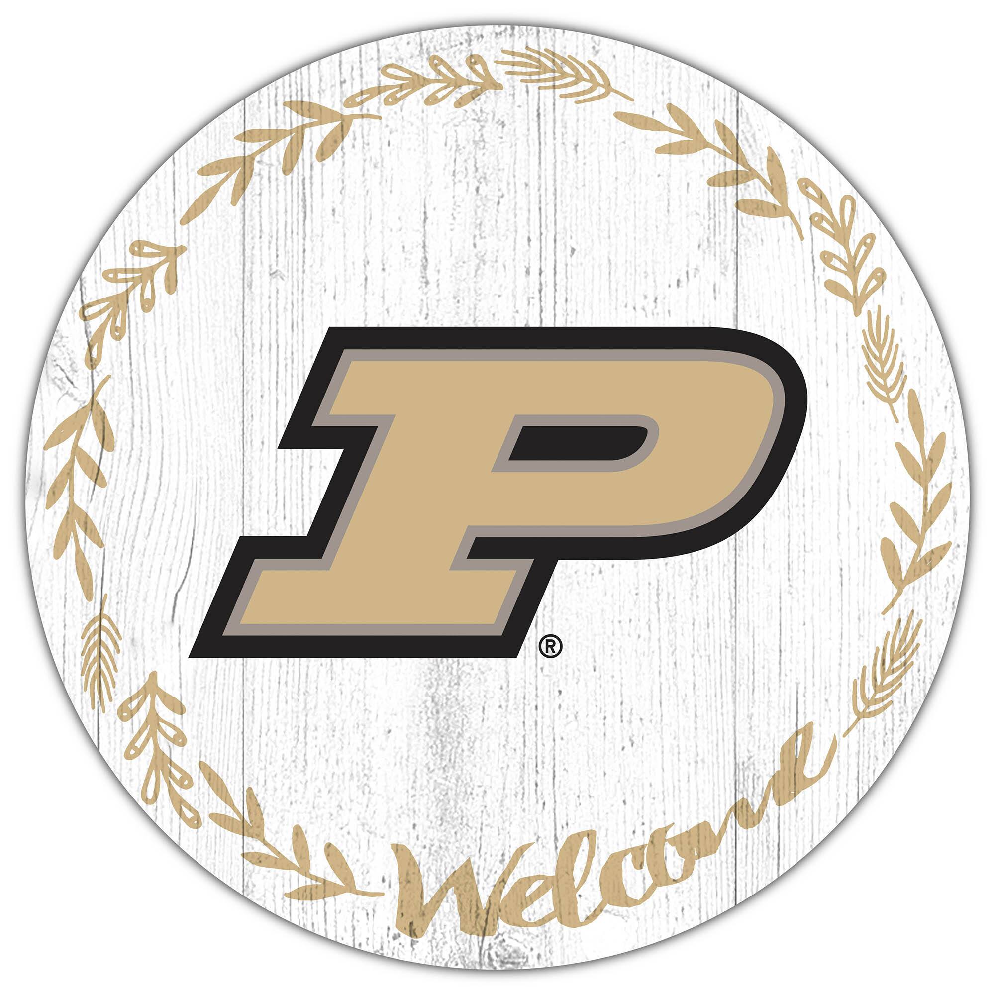 Fan Creations Purdue Boilermakers 12" Welcome Circle Sign Multicolor ...