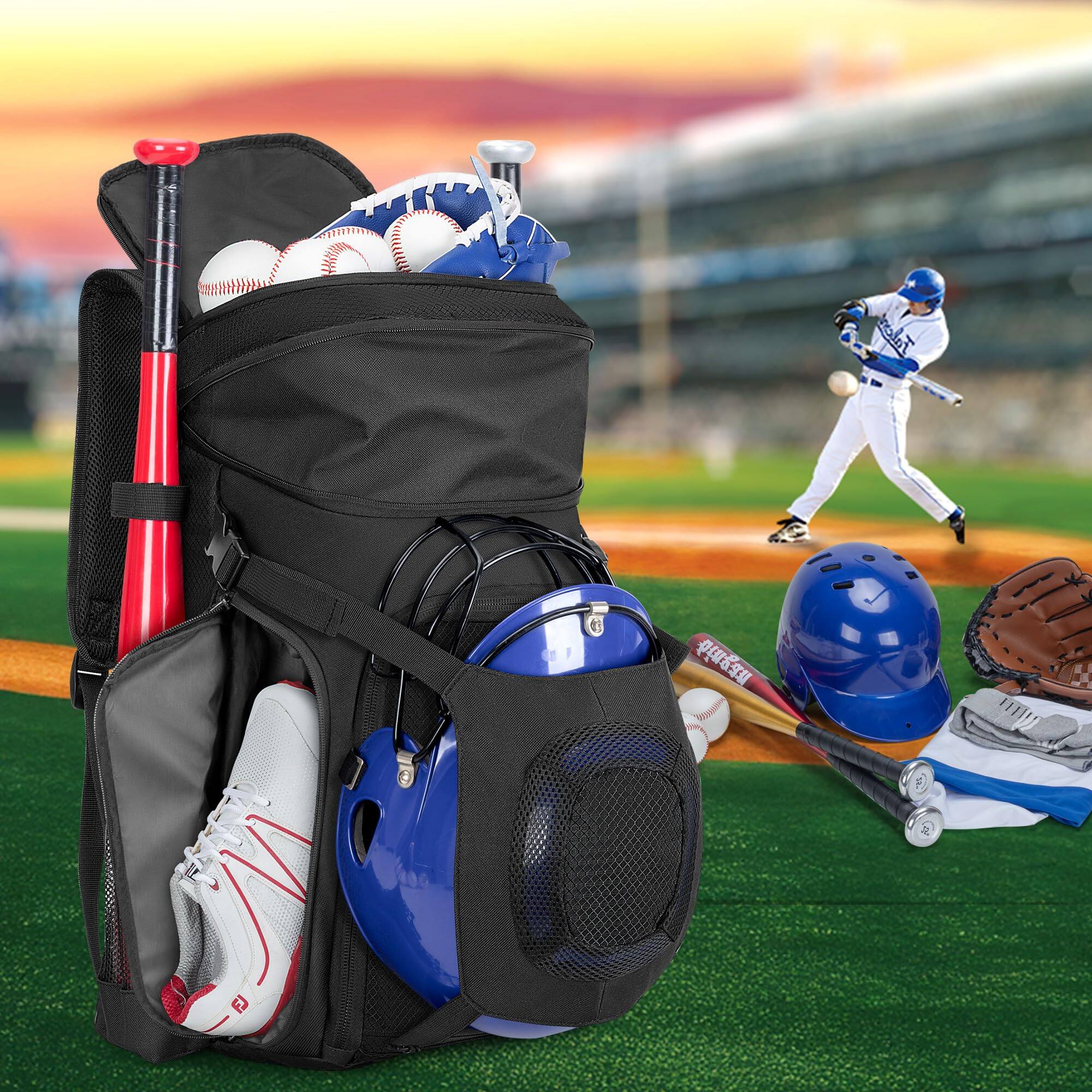Cozy Serene Baseball Bag For Adult And Backpack Softball With Holder ...
